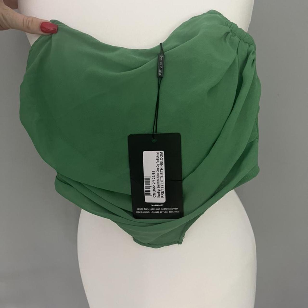 Prettylittlething Womens Green Corset Depop