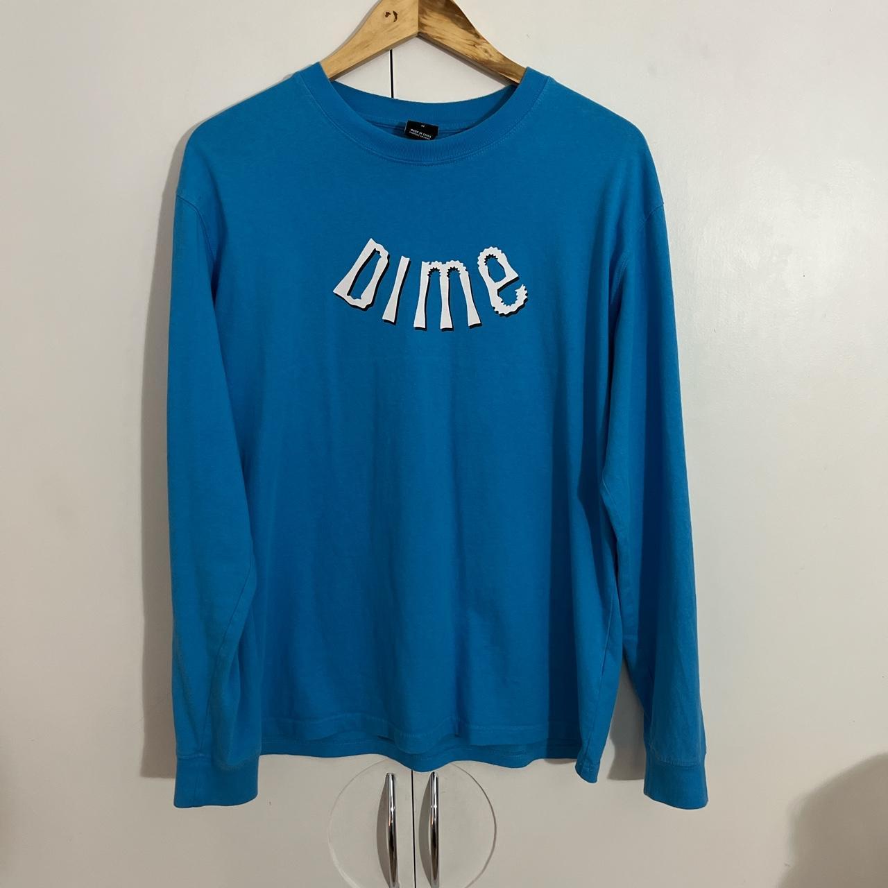 Dime Long Sleeve Smiley Tee - Cobalt Blue -... - Depop
