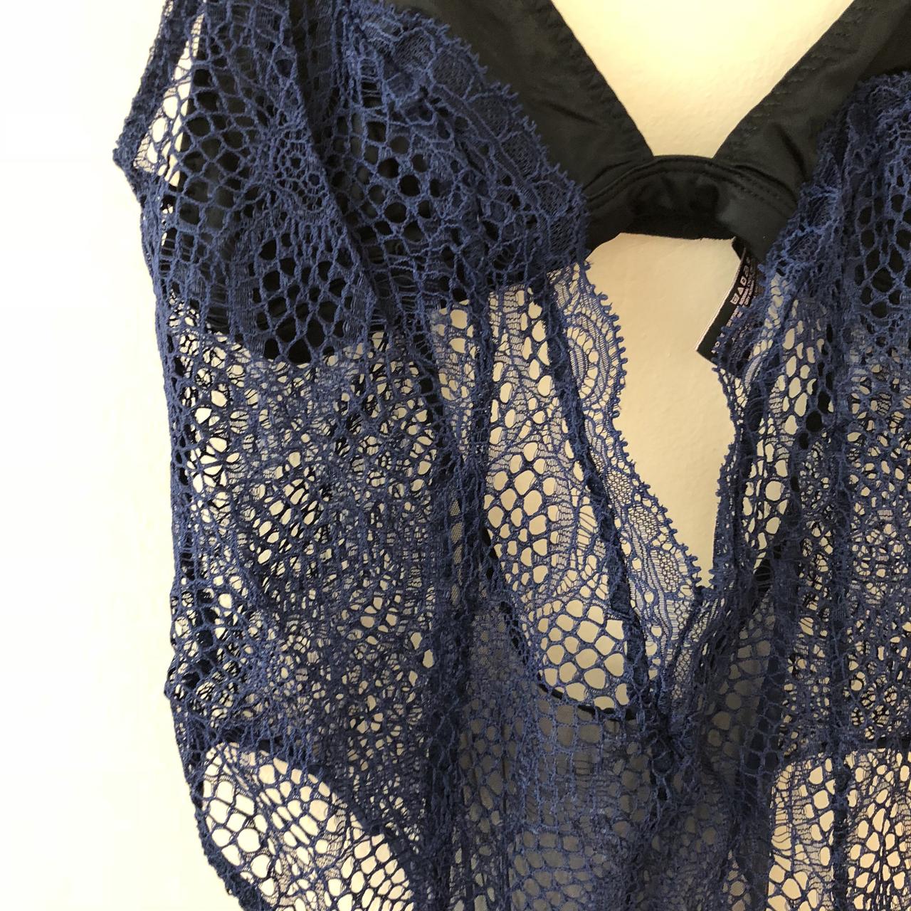 🌹NWT Victoria’s Secret lace teddy in navy with... - Depop
