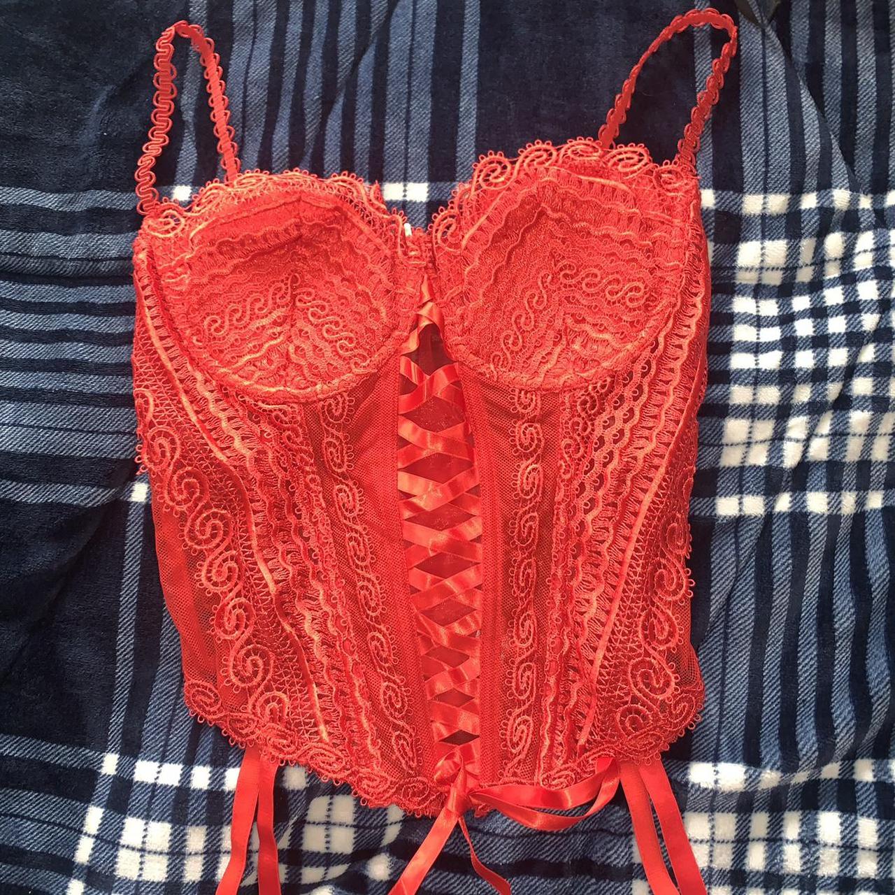 Victoria Secret Red Corset Absolutely Beautiful No Depop