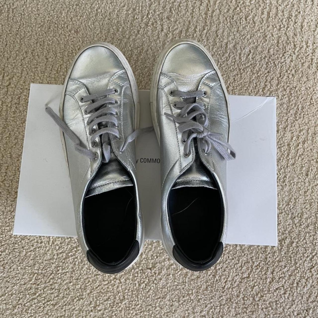 silver common projects ladies size 7.5 / 38. super... - Depop