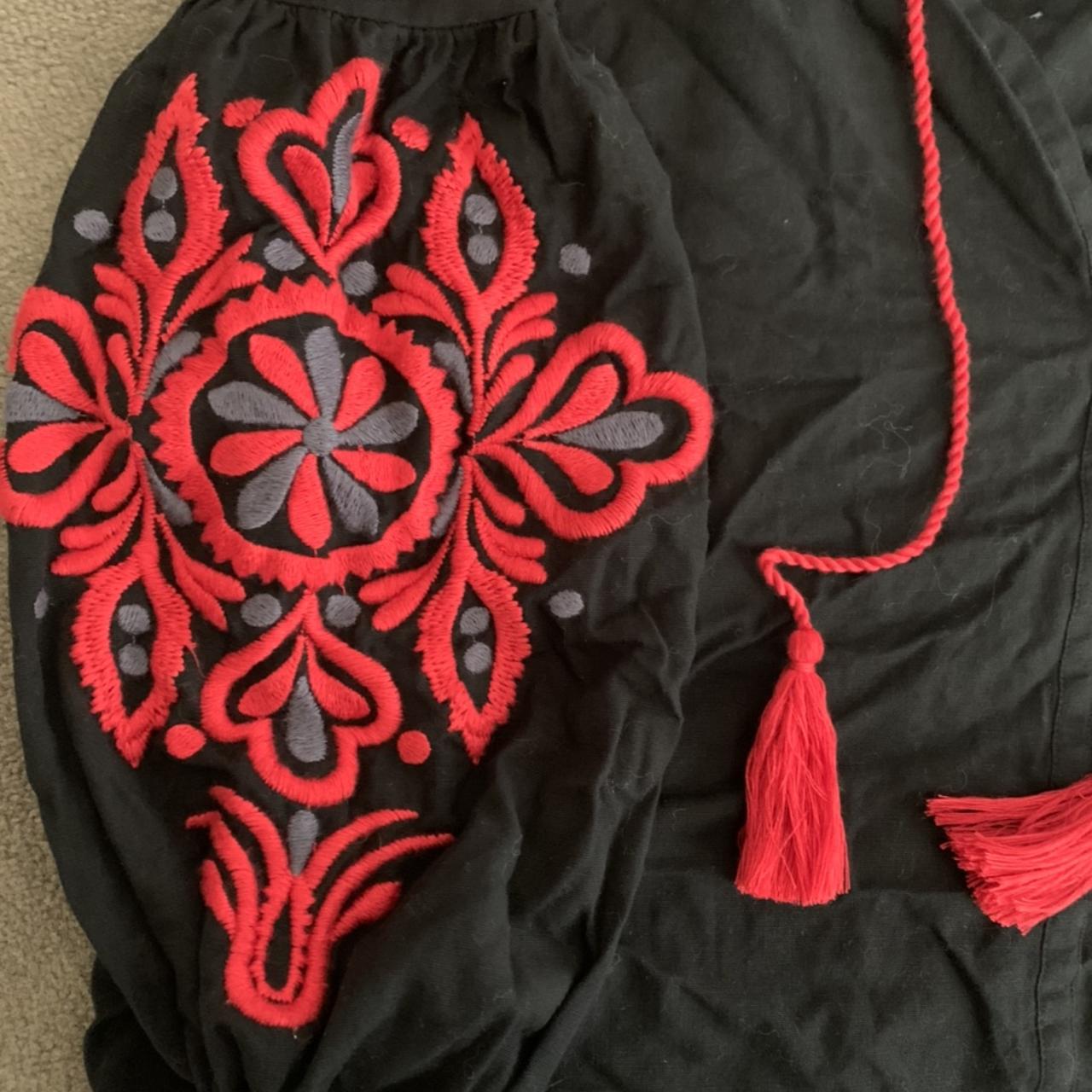 Zara embroidered boho blouse Stunning - Depop