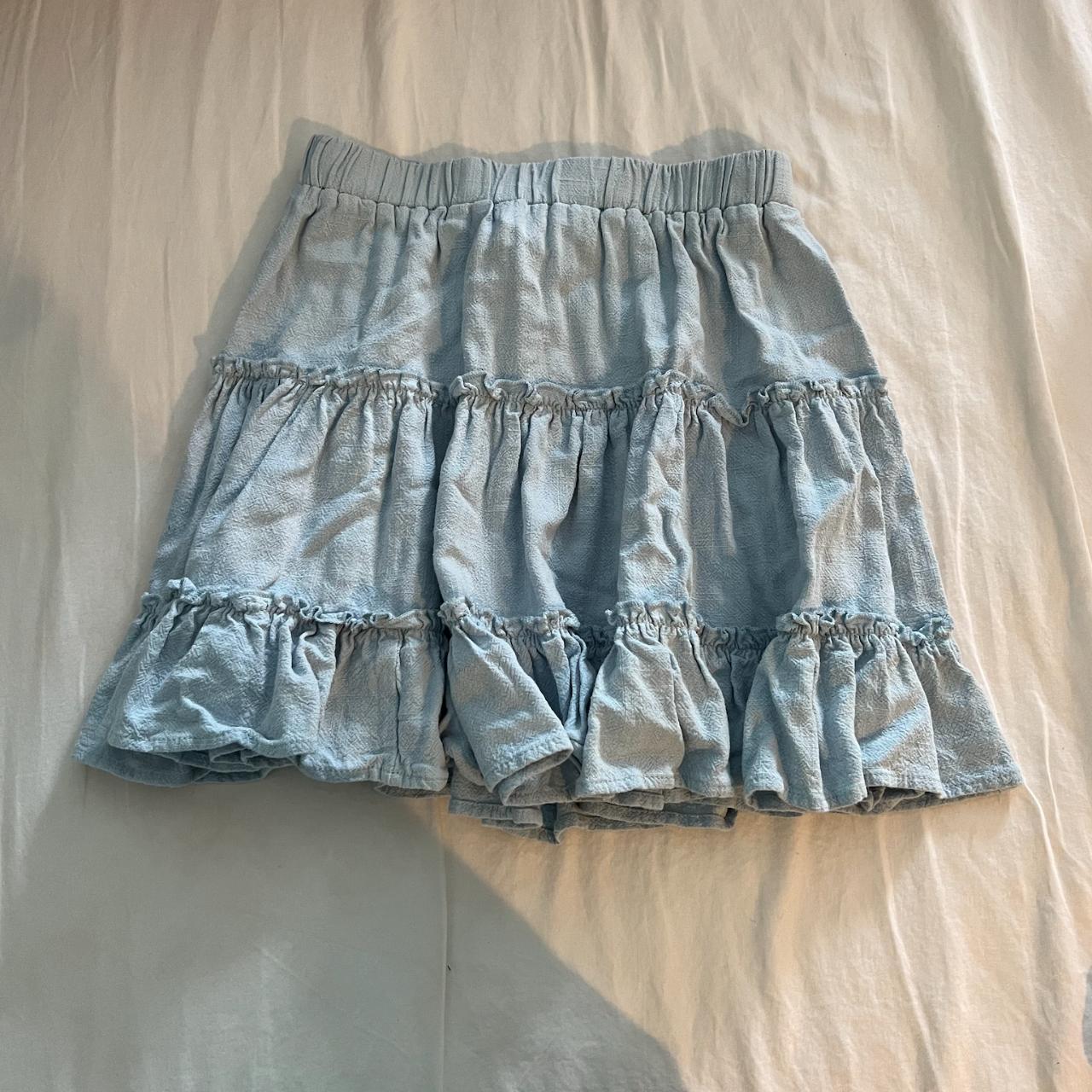 Princess Polly Addison Mae Light Blue Tiered... - Depop