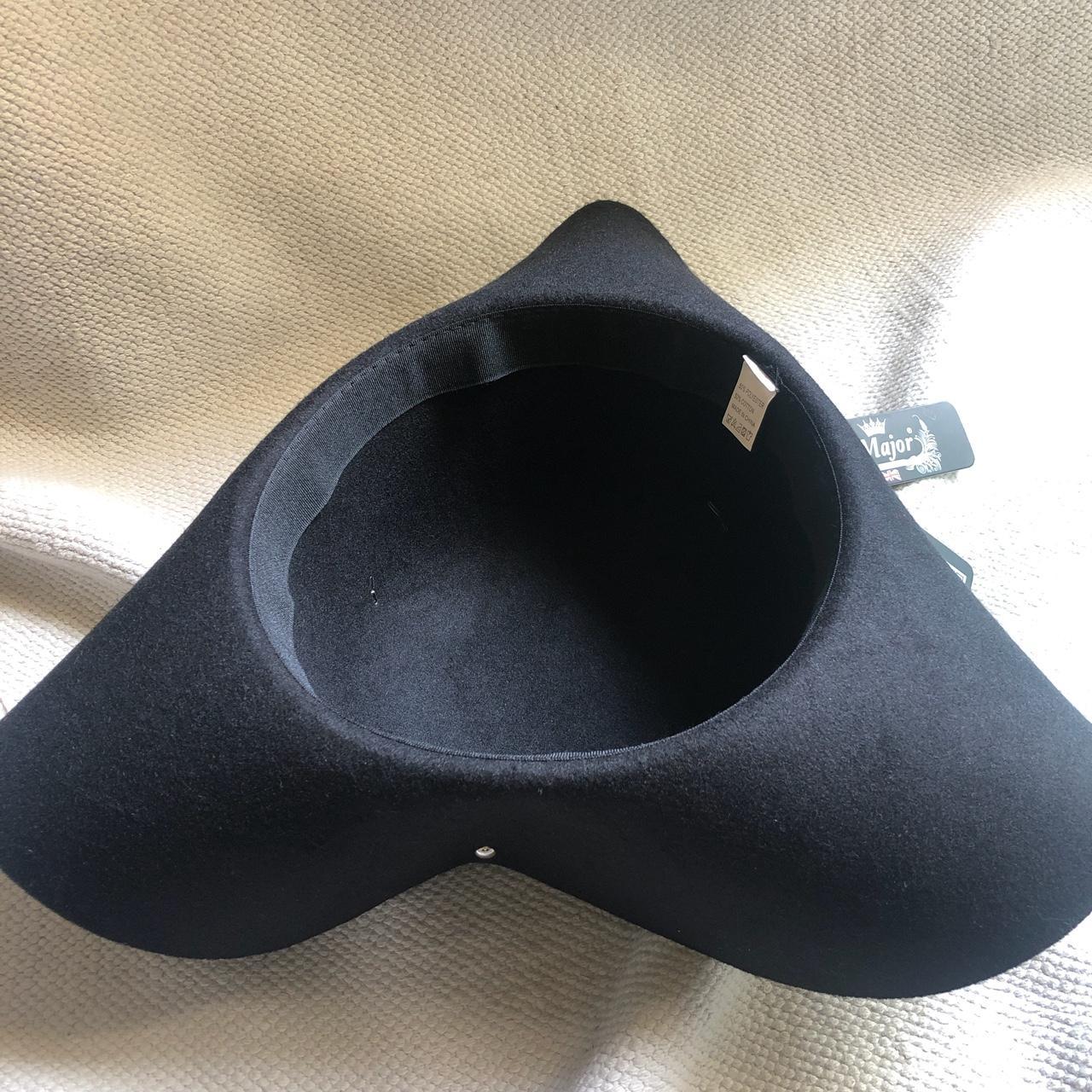 Tricorn wool hat 3 corner hat Tricorn black ... - Depop