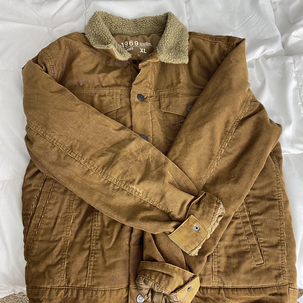 Vintage Brown Gap Corduroy Jacket Button Down. Fur... - Depop