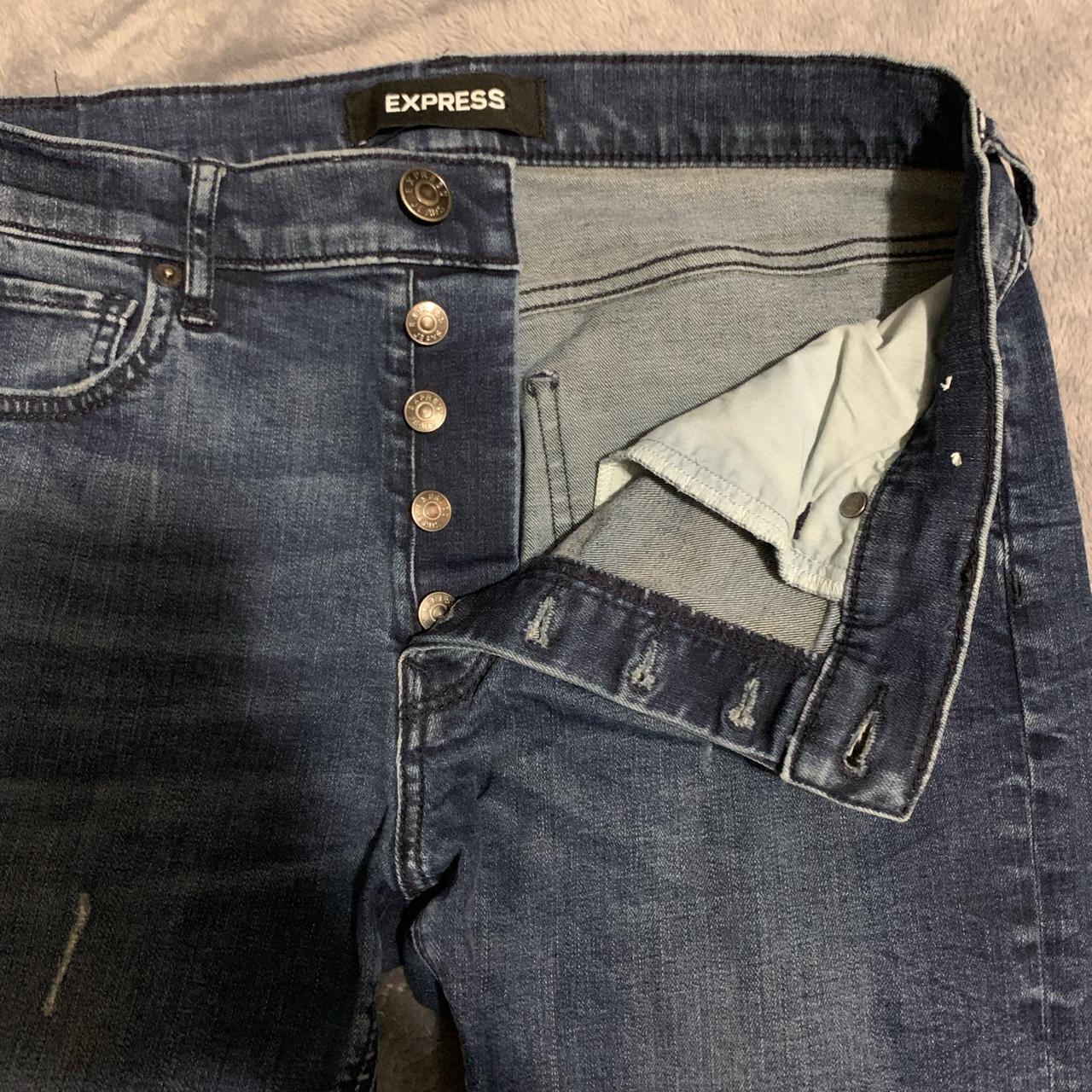 Express cut off jeans with button fly. #jeans... - Depop