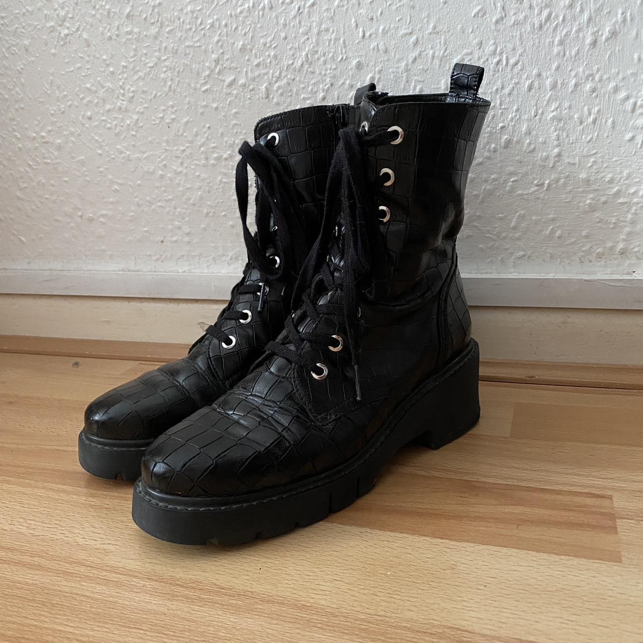 Unisa leather lace up boots Size: UK: 5 Very... - Depop
