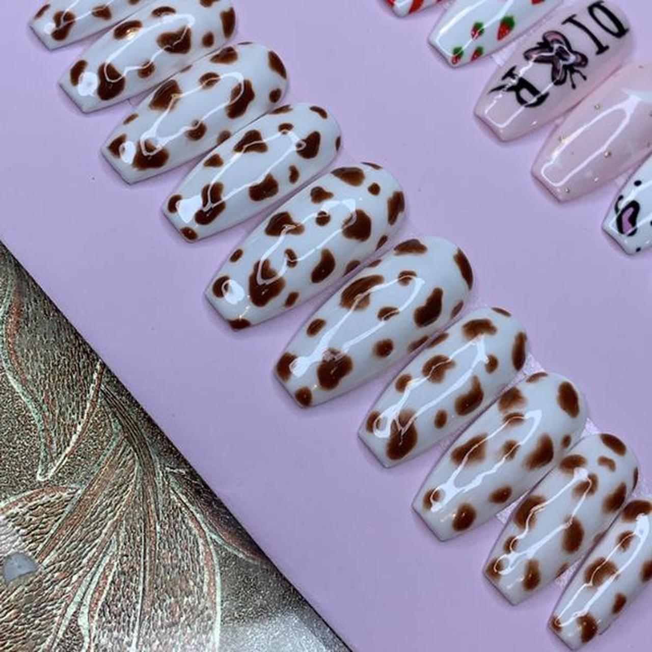 Nails Inc. White and Black Nails | Depop