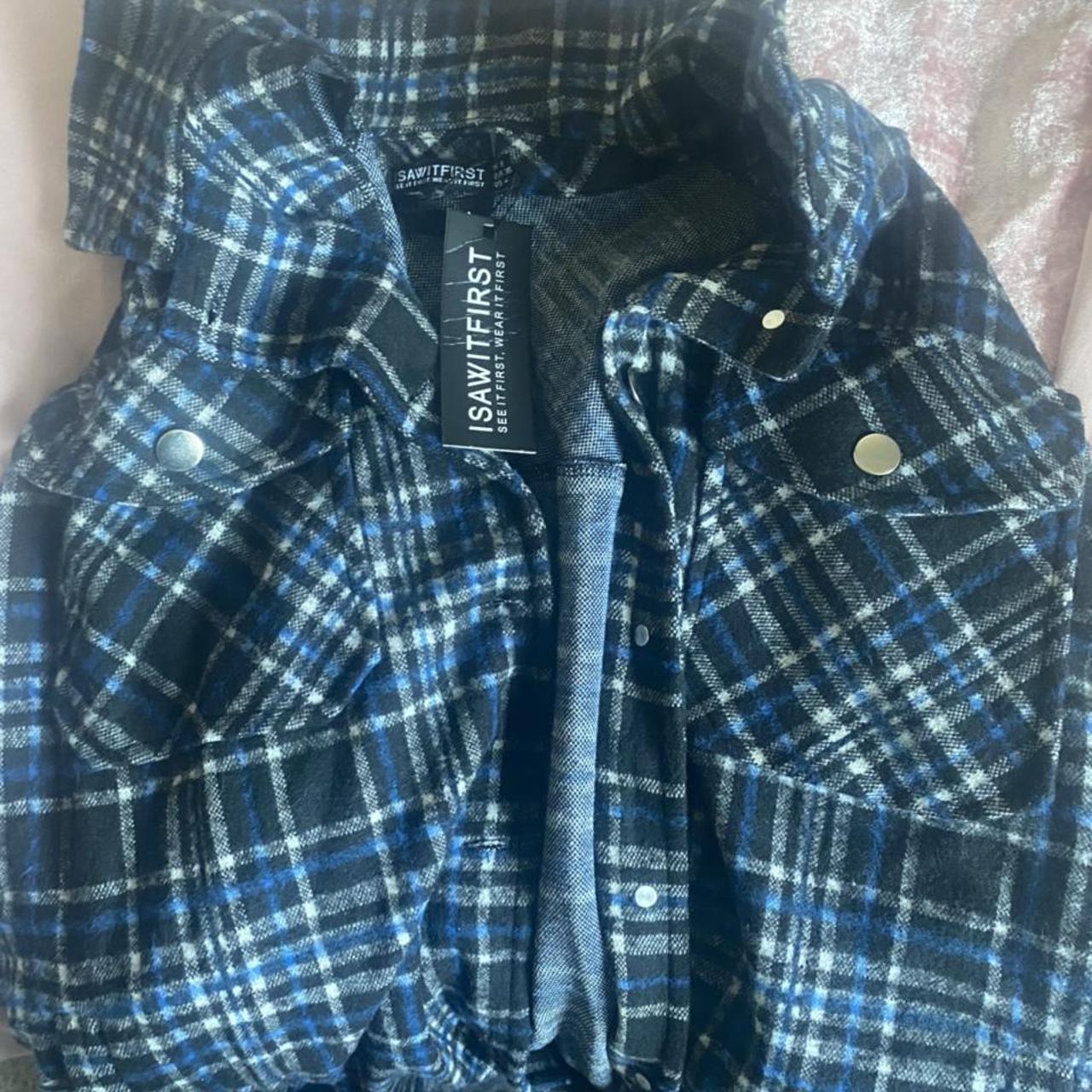 Blue checkered shacket from I Saw It First- brand... - Depop