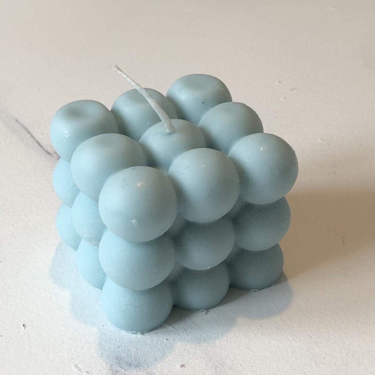Light blue bubble candles made from vegan soy wax... - Depop