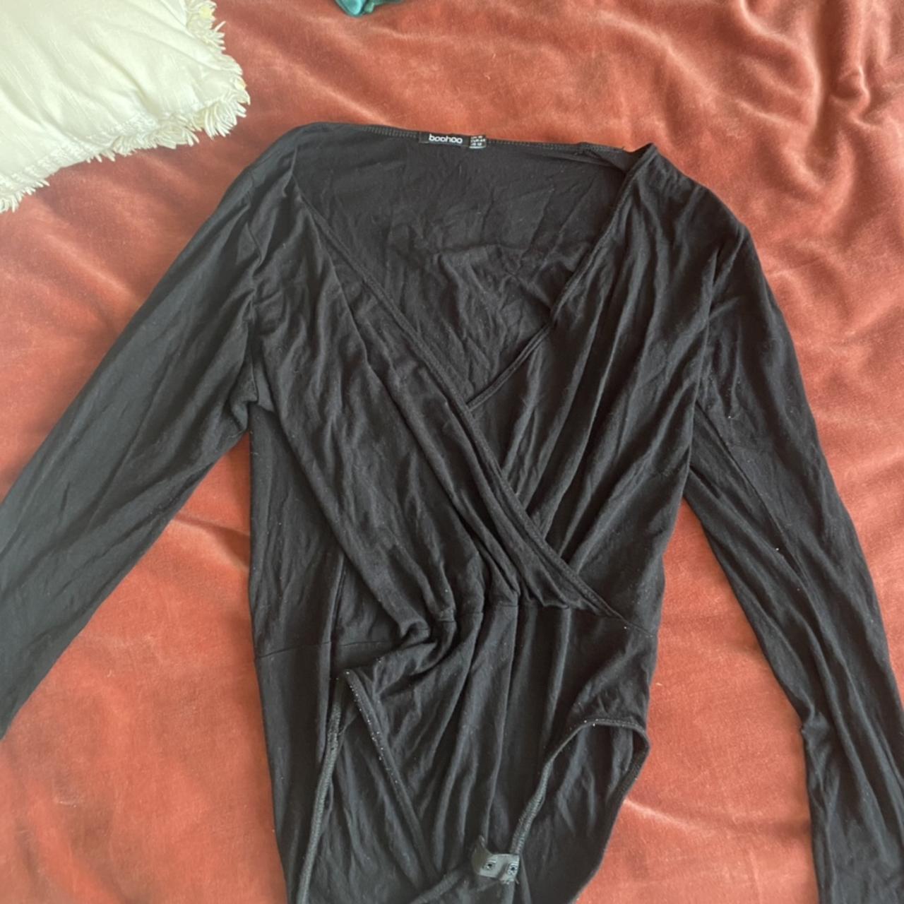 Boo-hoo black bodysuit Great condition #NightOut... - Depop