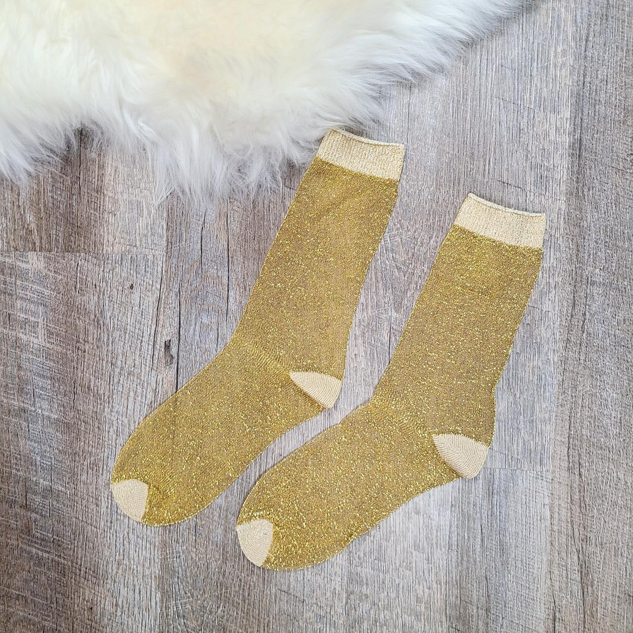American Vintage Women's Yellow and Gold Hosiery-tights | Depop