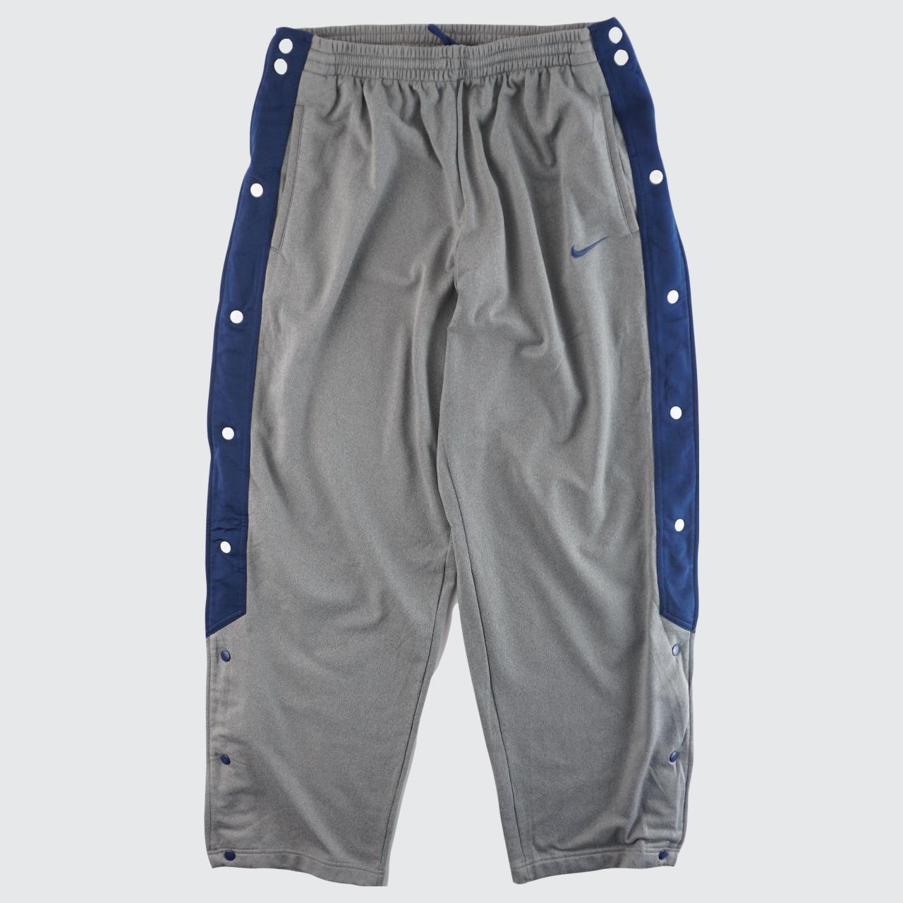 Vintage 90s Poppers Nike Tracksuit Trousers - Grey /... - Depop