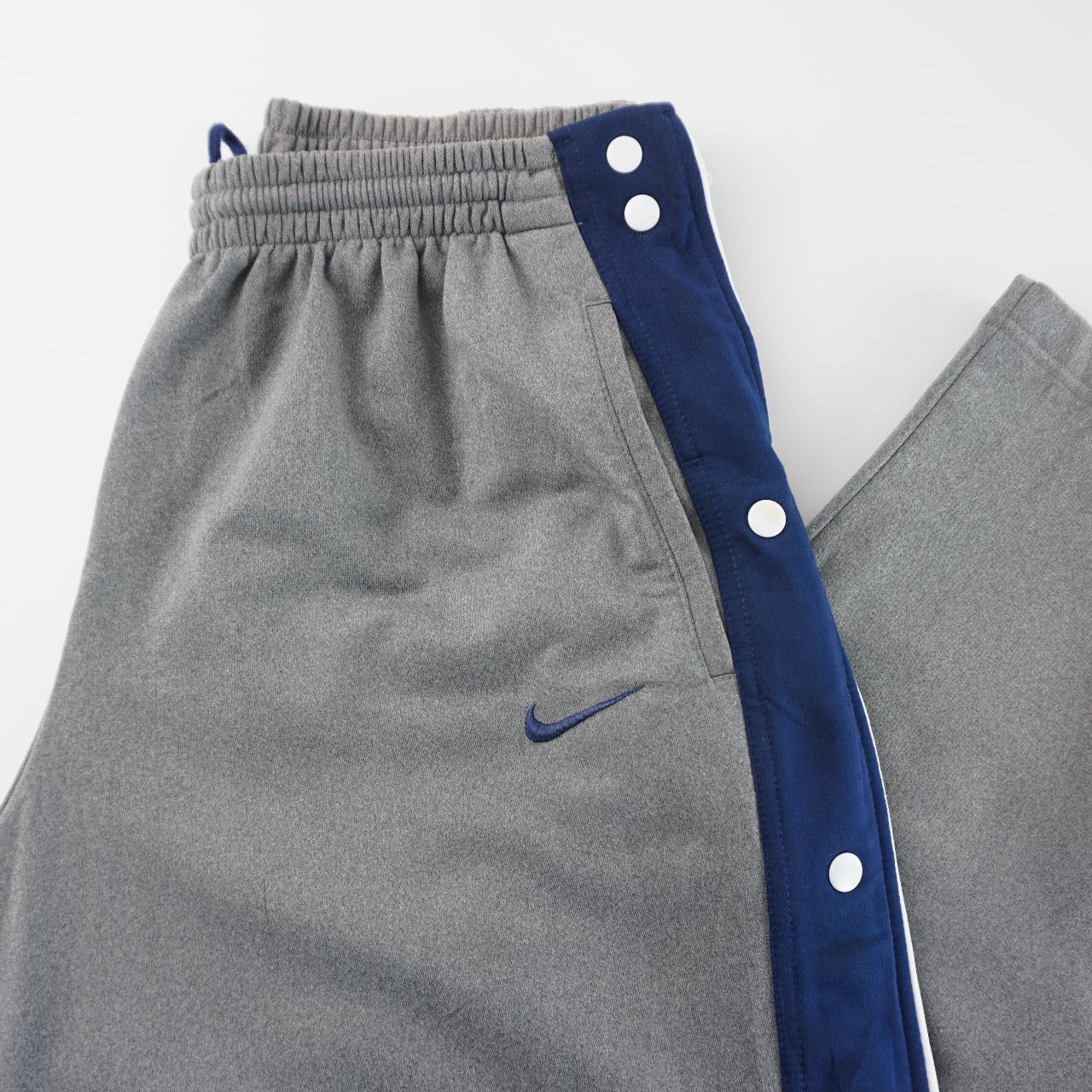 Vintage 90s Poppers Nike Tracksuit Trousers - Grey /... - Depop