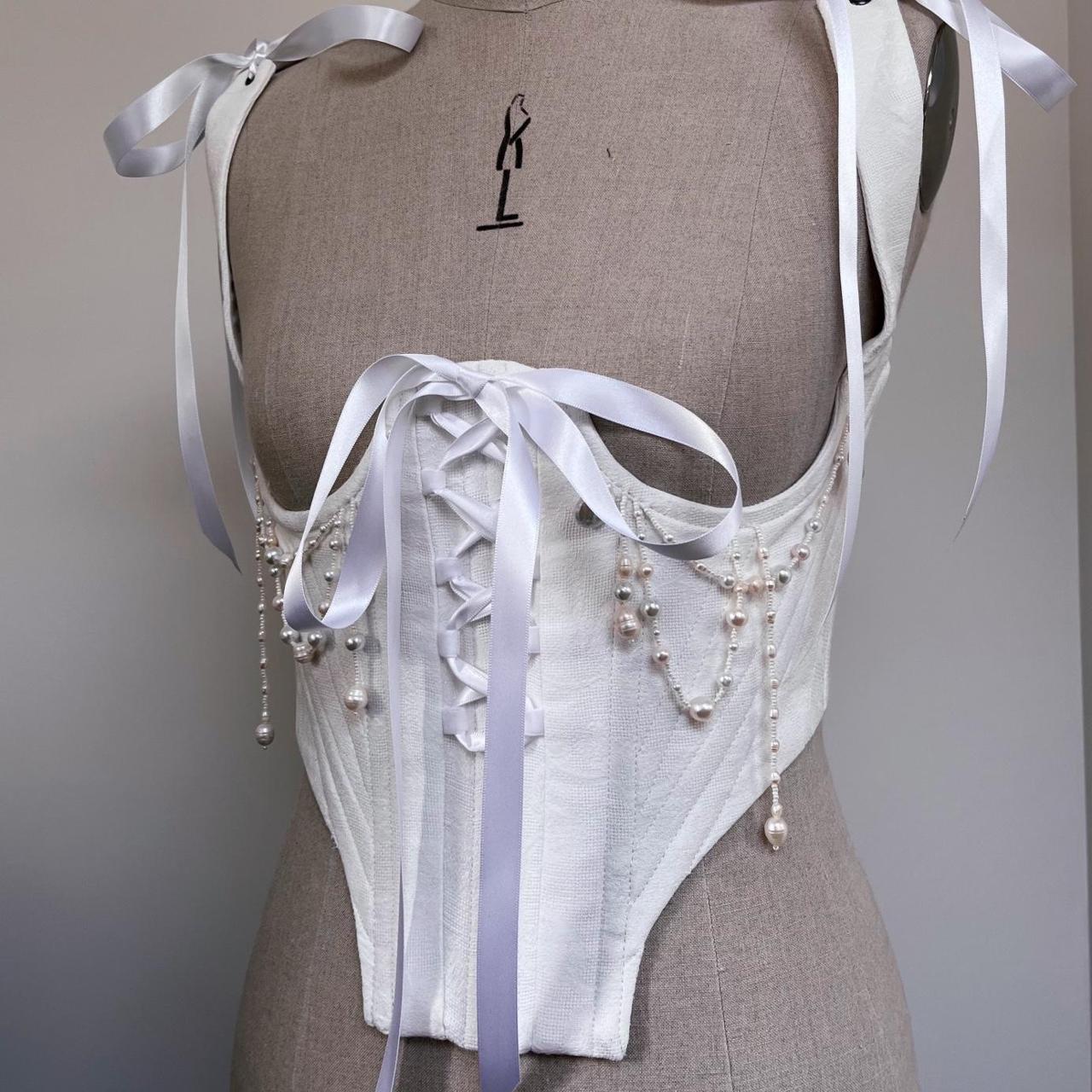 🤍 Mother of Pearl Underbust Corset Braces 🤍 🤍 Made... - Depop