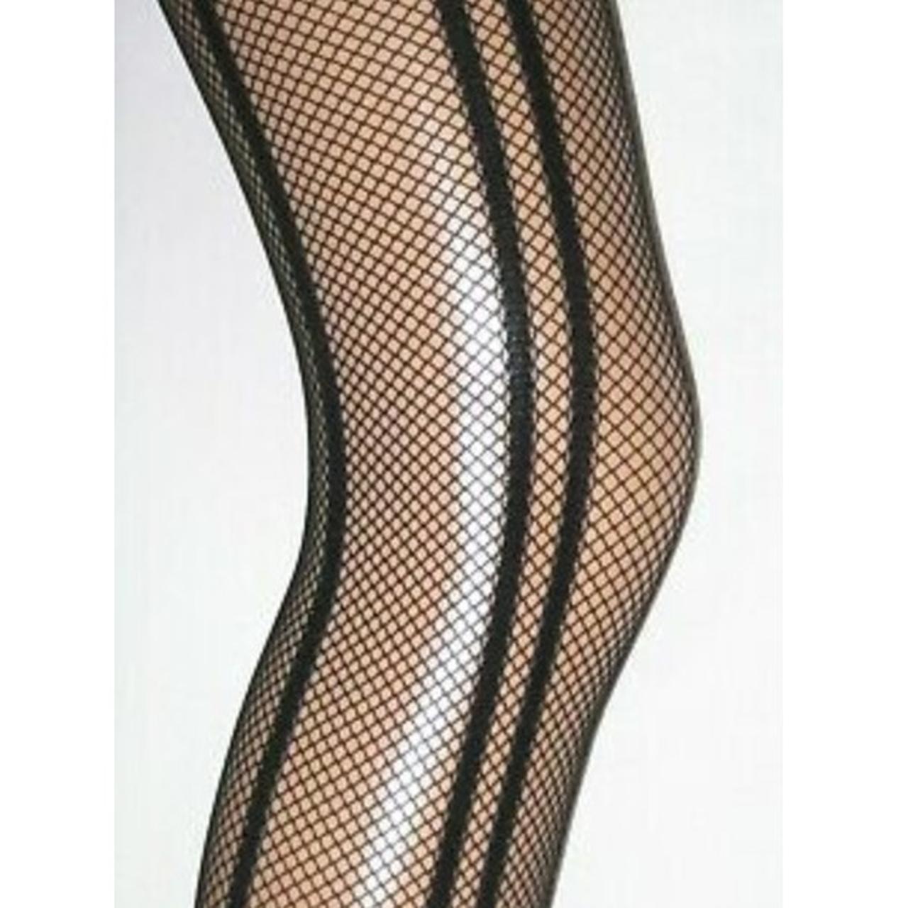 Good quality black fishnet tights with vertical... - Depop