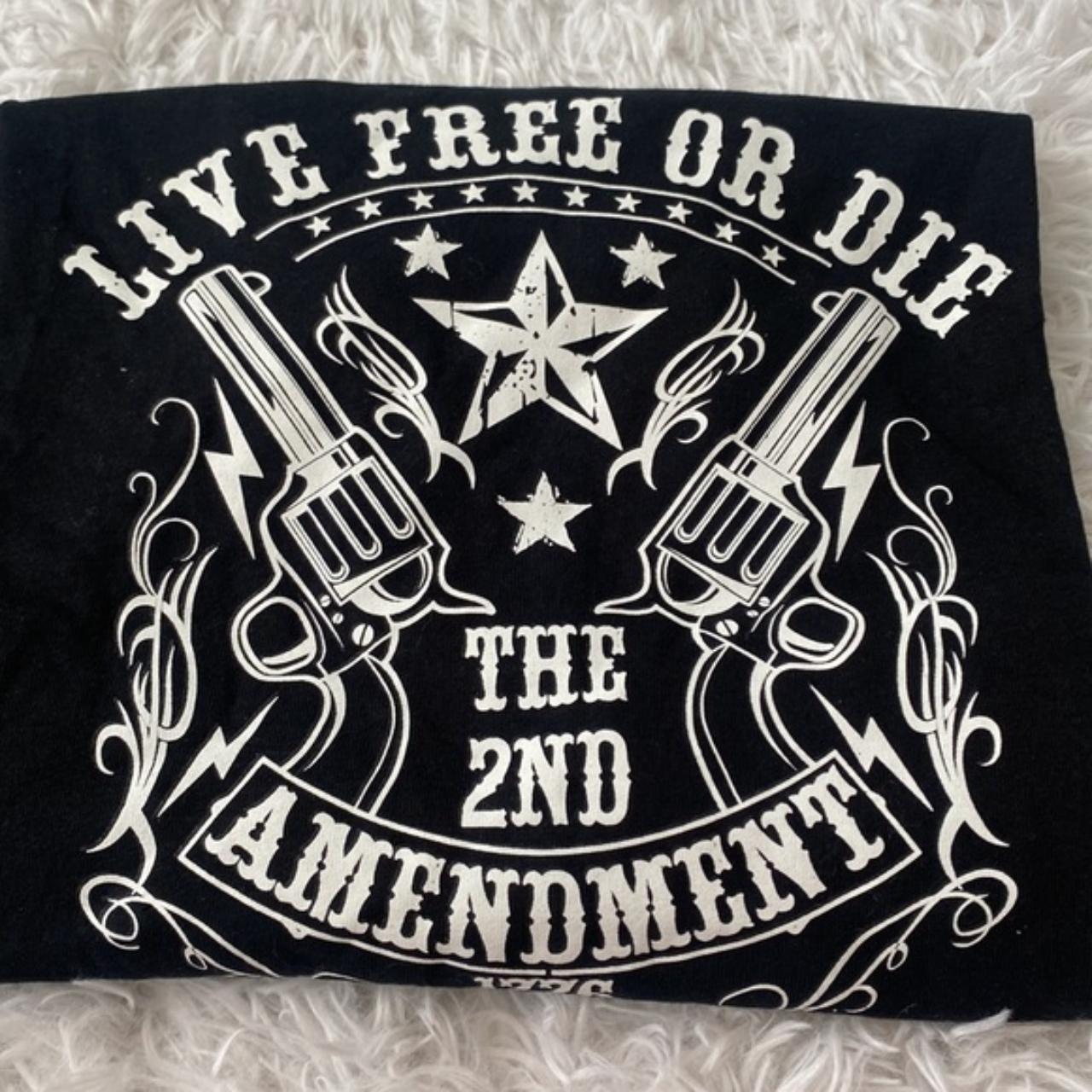 2nd amendment graphic t-shirt Live free or die The... - Depop