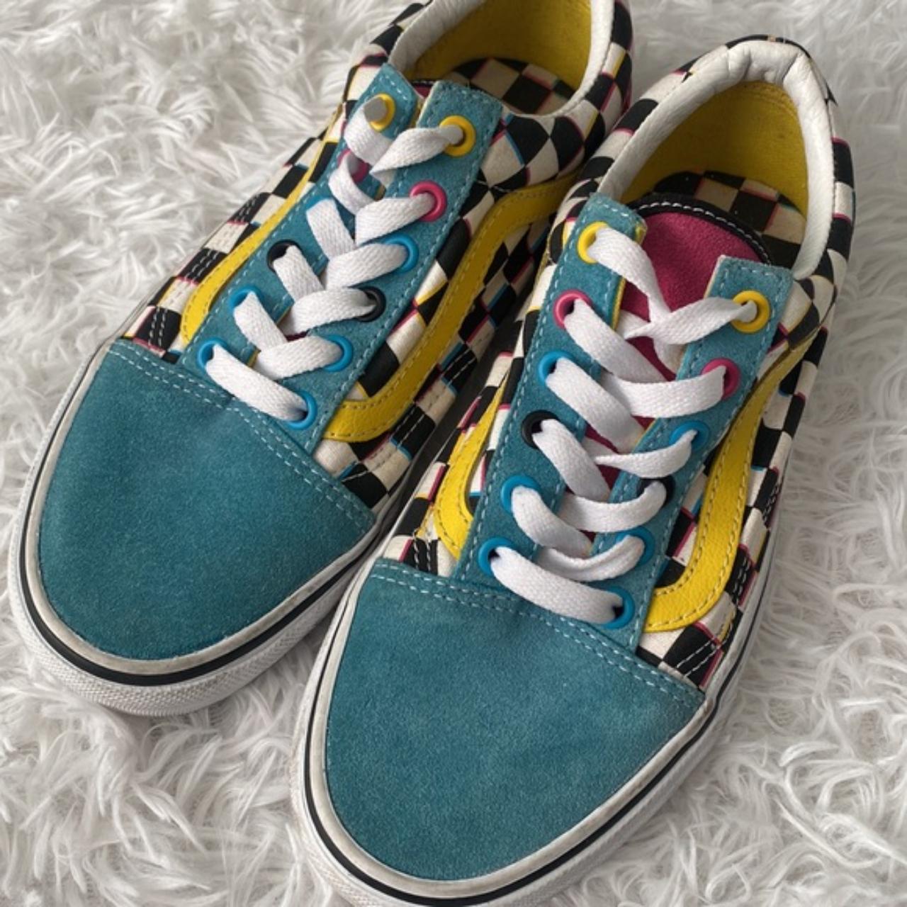 Vans Old skool Crazy colorful checkered lace... - Depop