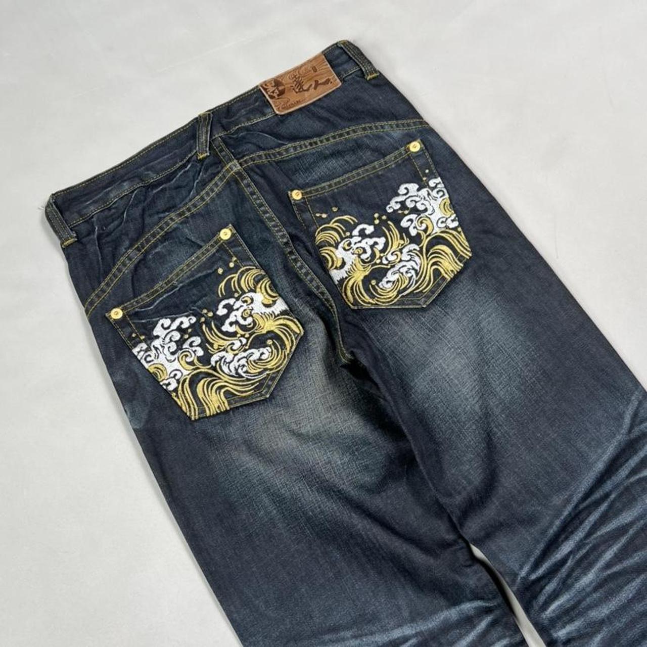 C 31 Authentic Vintage Embroidered Japanese Denim Depop