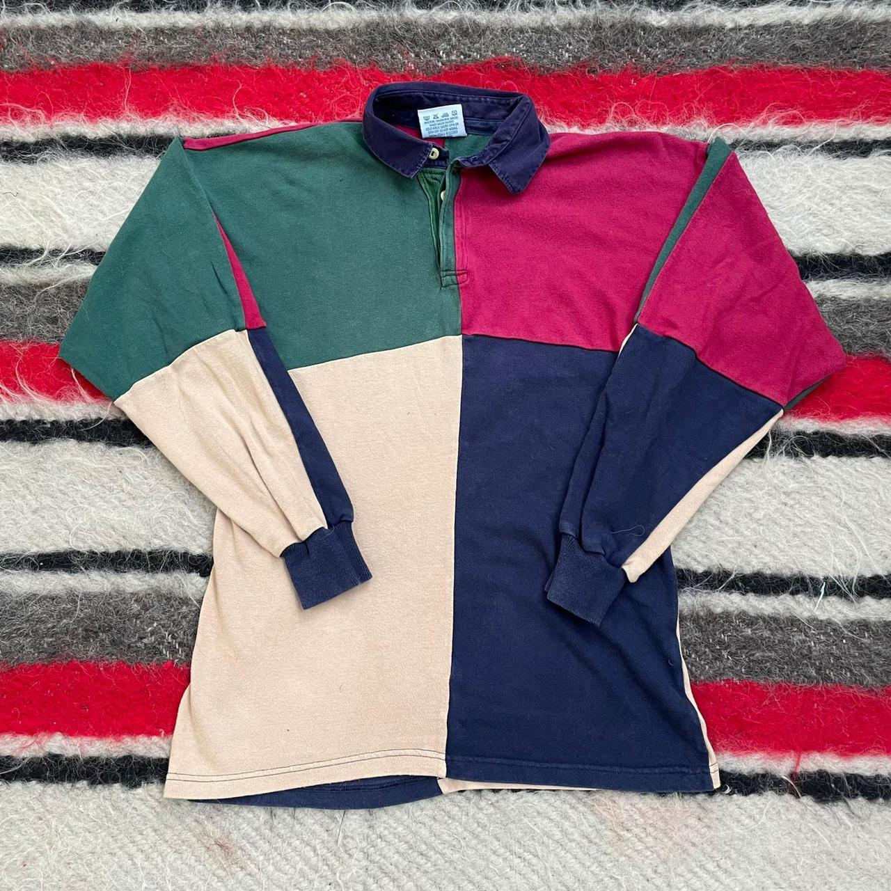 Vintage 1970s 1980s Multicoloured Halbro Rugby... - Depop