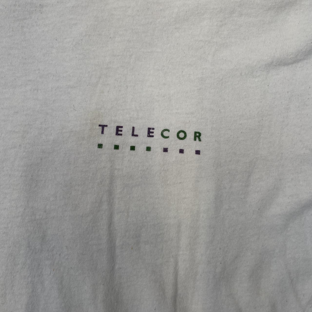 Vintage 1980s 1990s White Telecor Print... - Depop