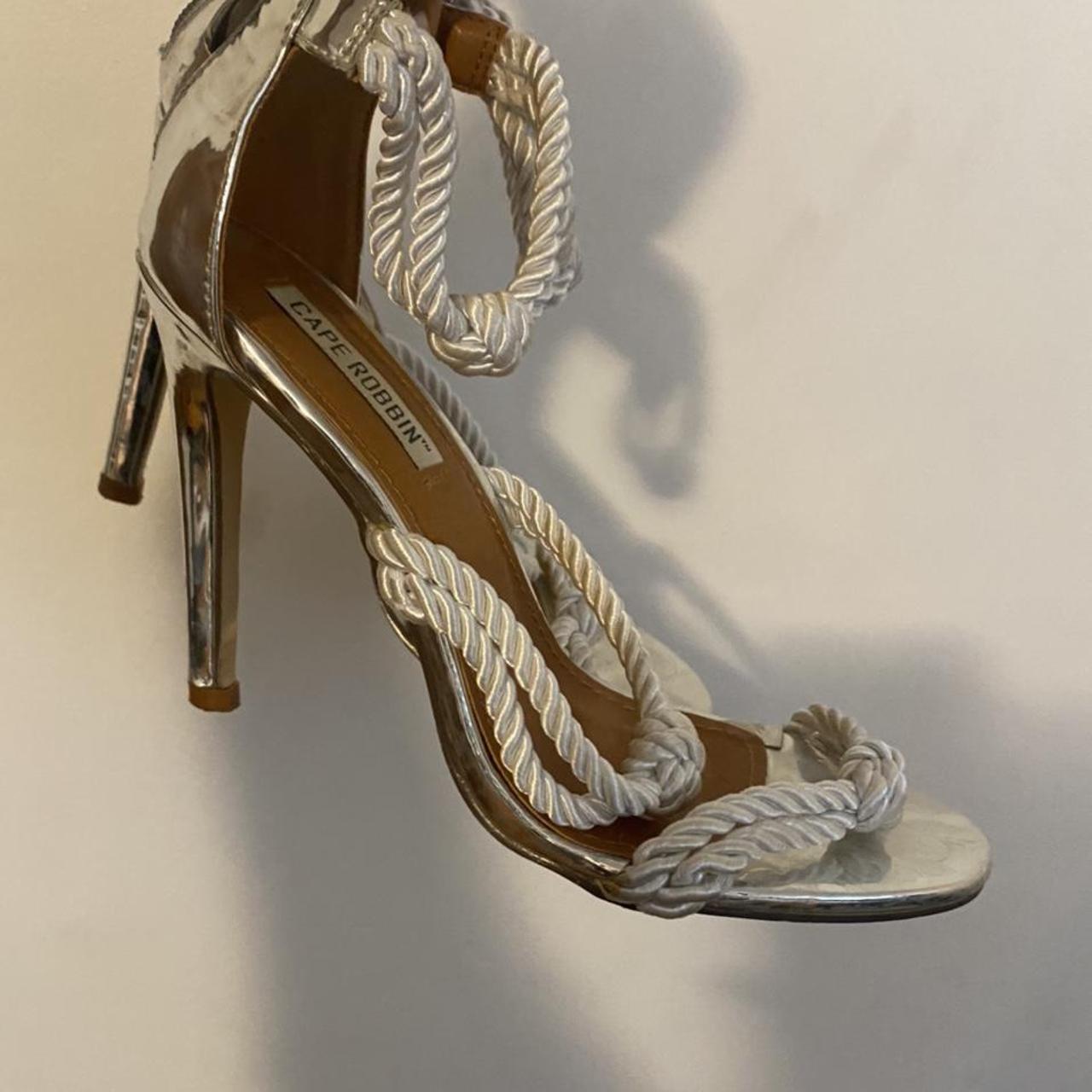 Metallic sandal. Rope detail straps. #heels... - Depop