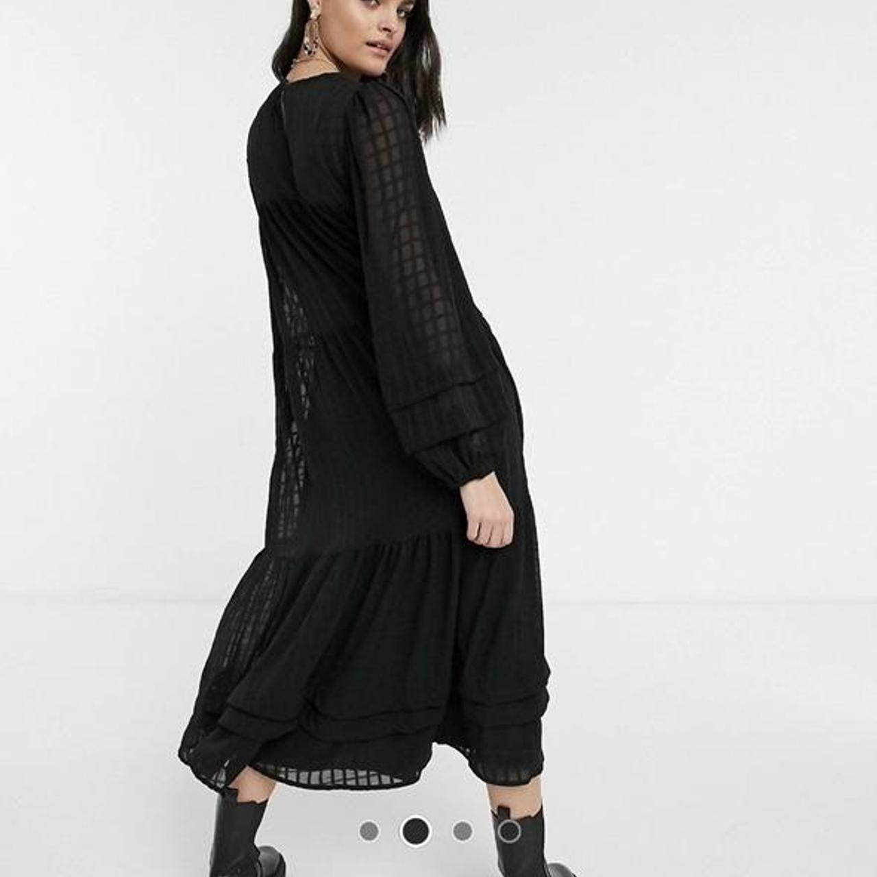 Asos black flowy maxi dress Never worn. Comes with... - Depop