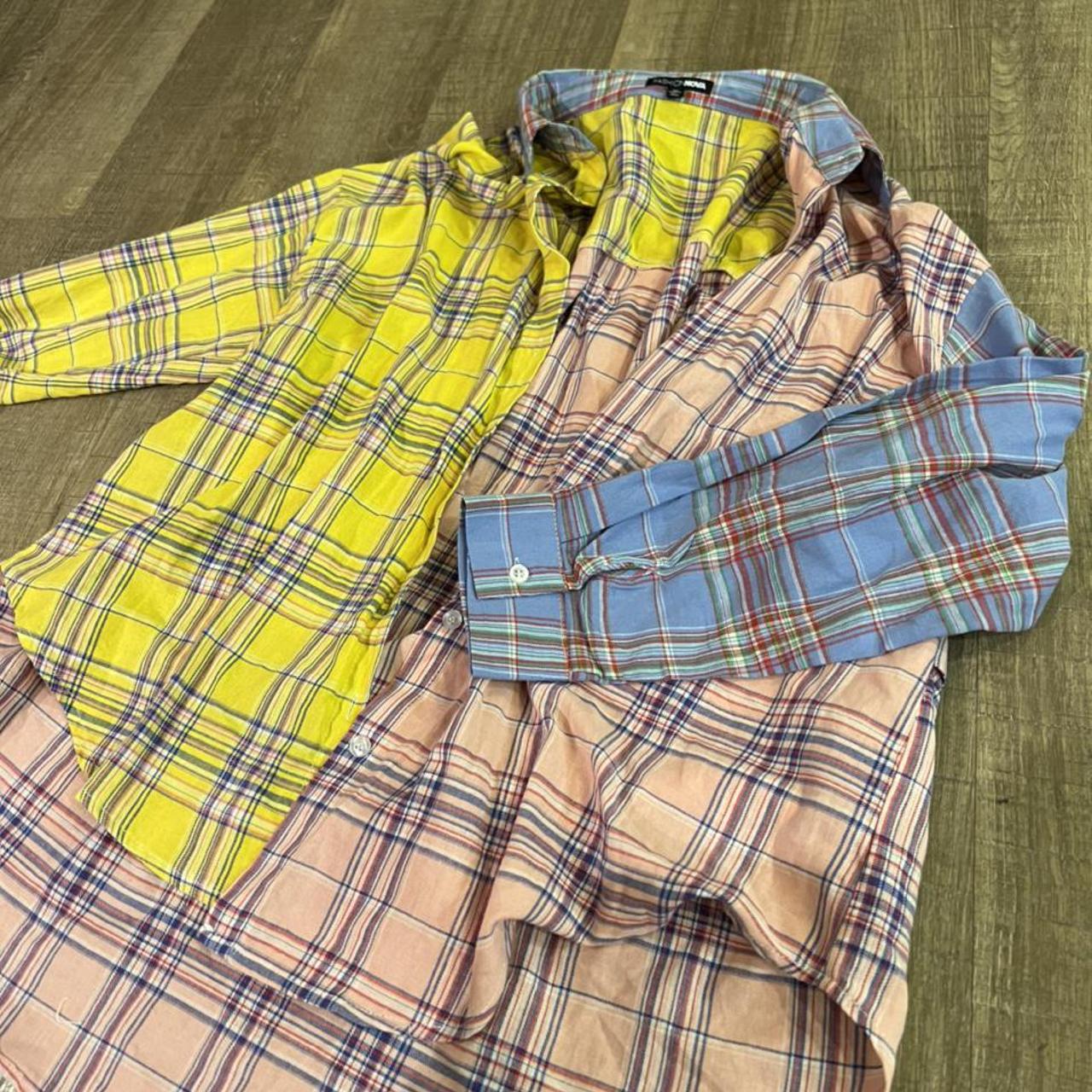 Multi colored flannel shirt Size Medium - Depop