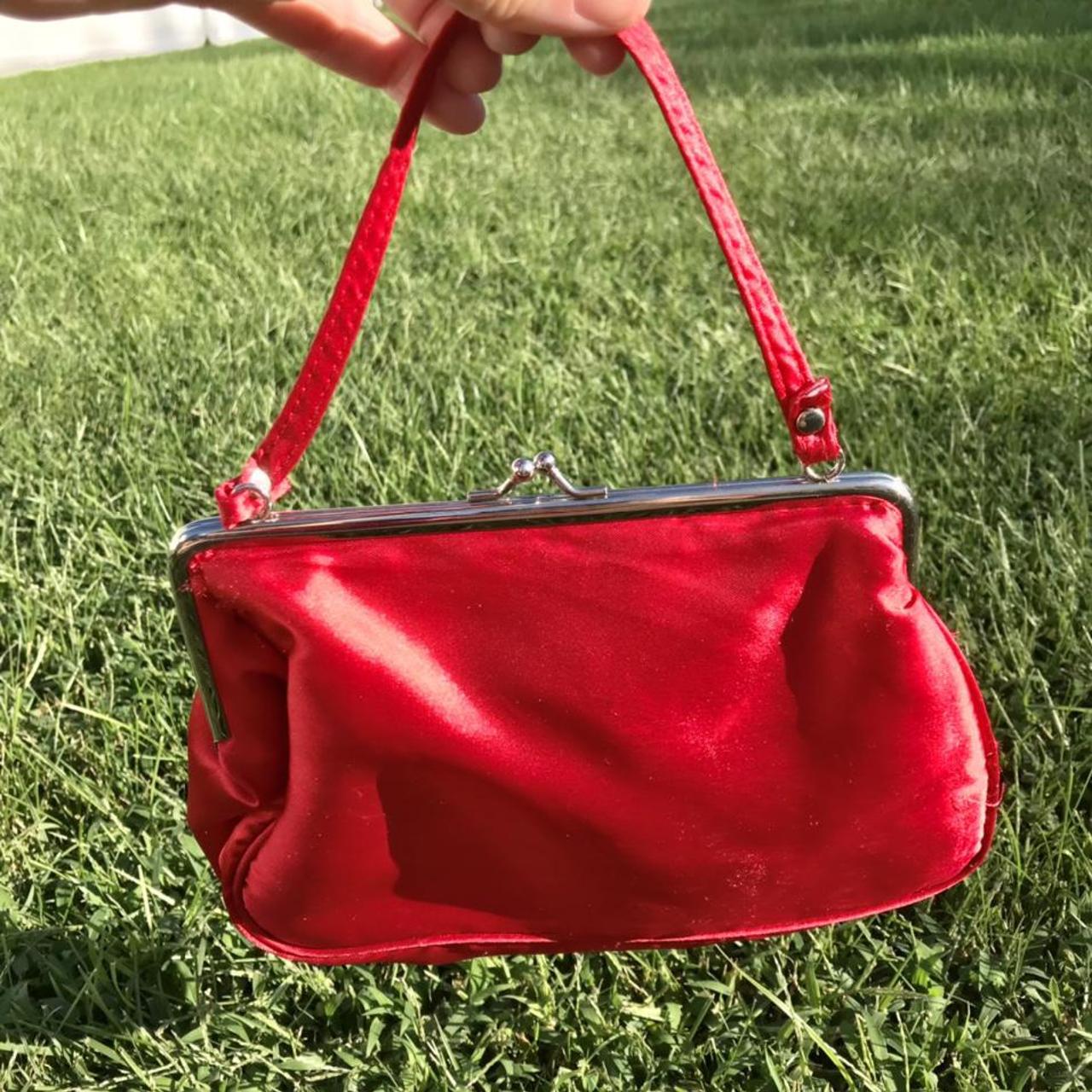 PRETTY CLASSIC HOT RED SILK COIN PURSE -amazing... - Depop