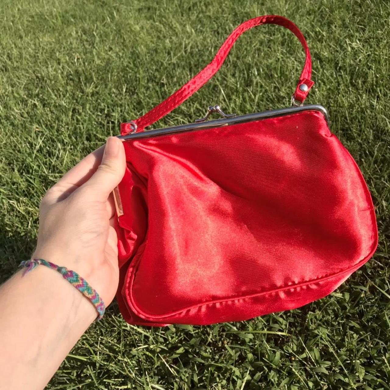 PRETTY CLASSIC HOT RED SILK COIN PURSE -amazing... - Depop