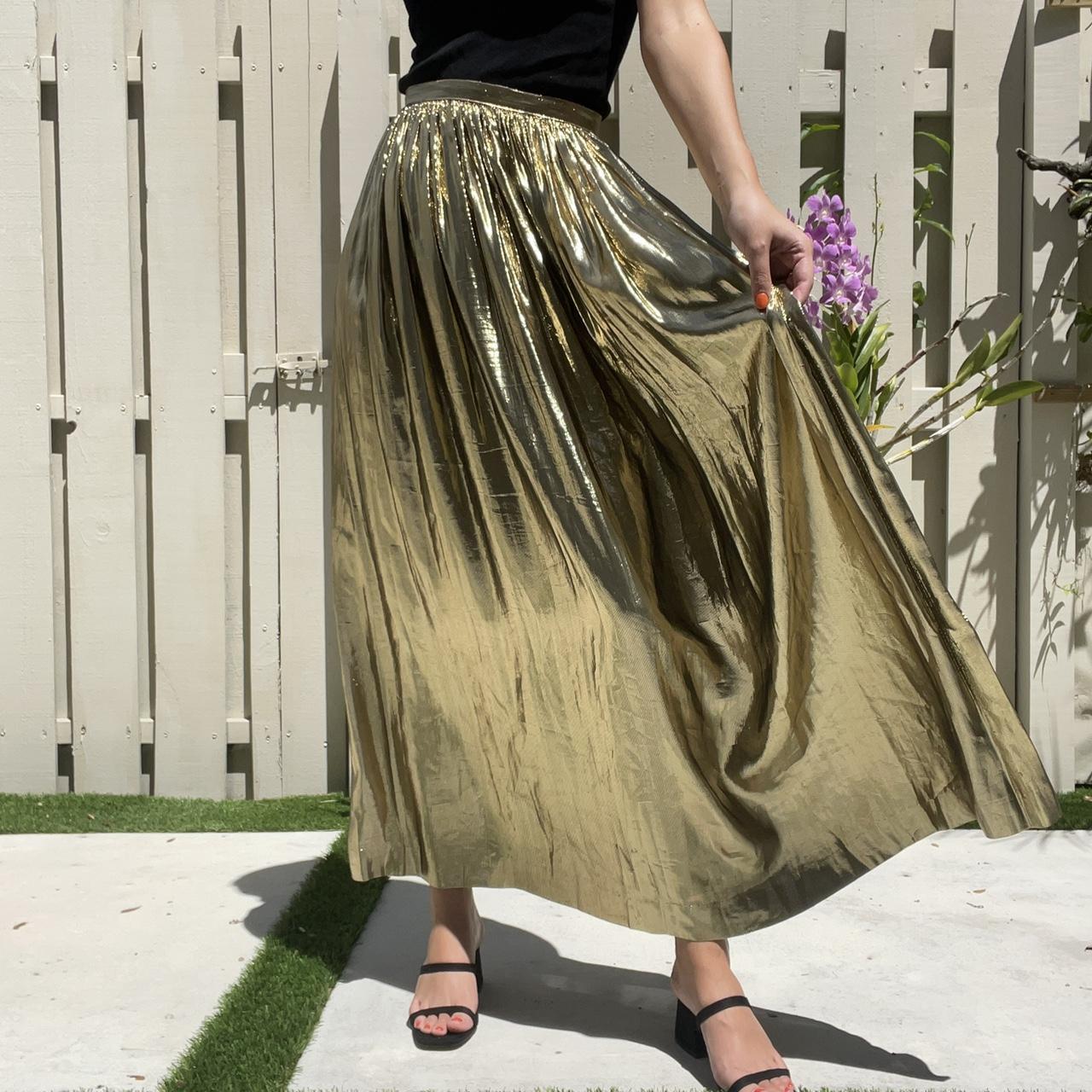 Women's Gold Skirt | Depop
