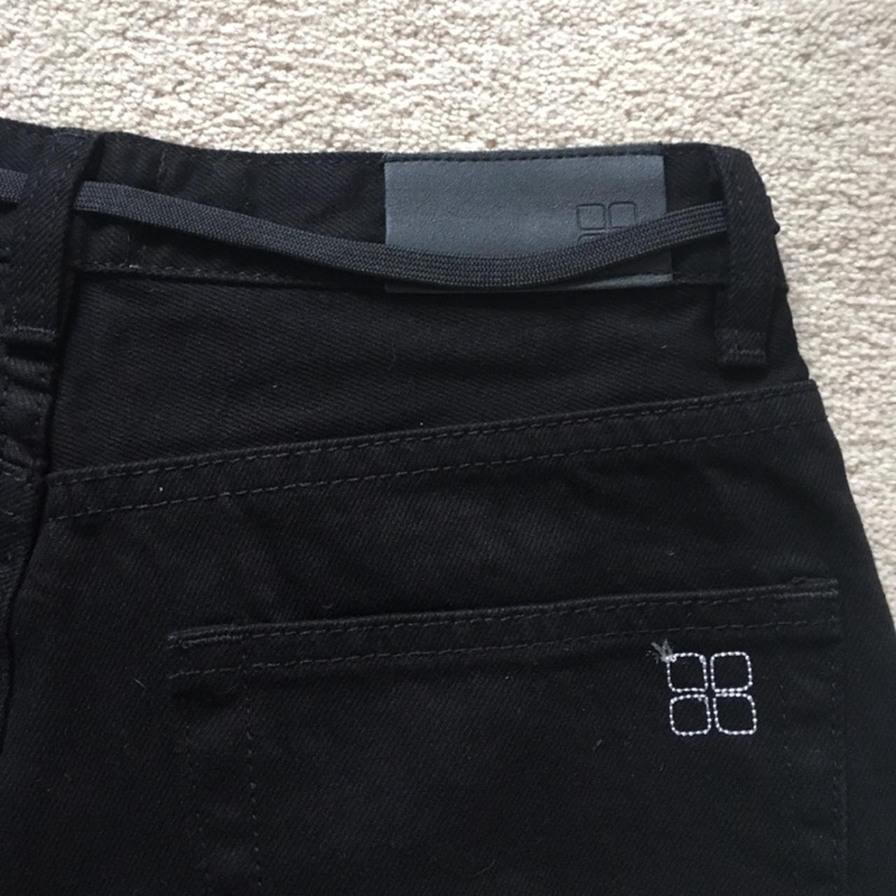 Insight denim black wide leg jeans with fold up... - Depop