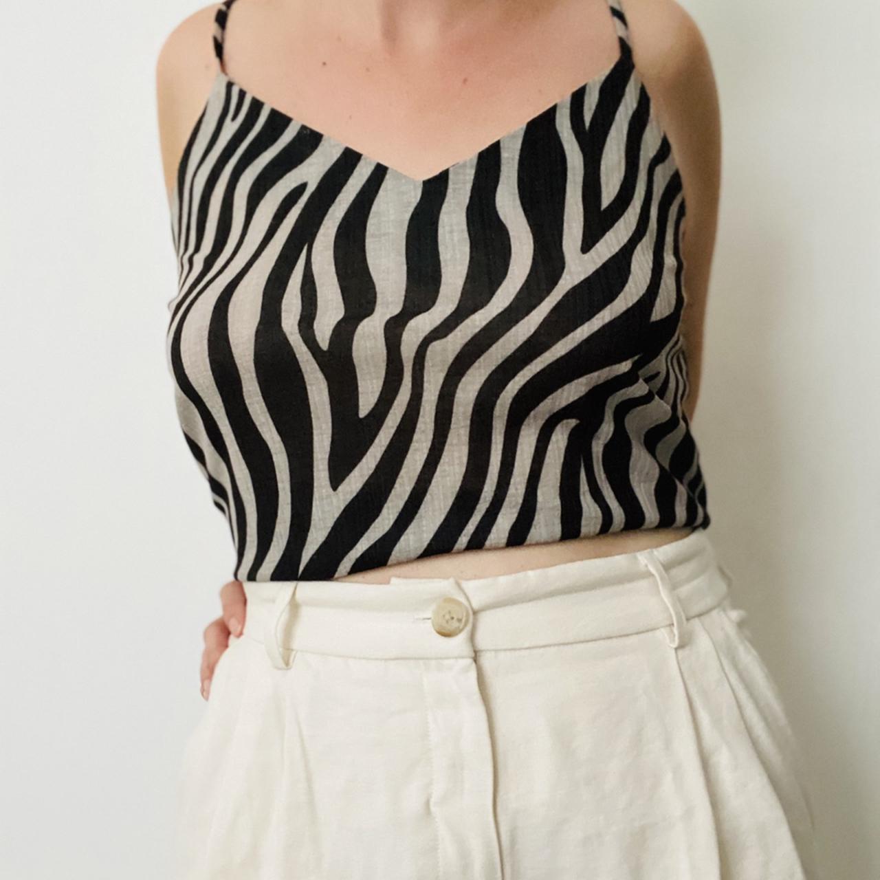 BERSHKA zebra print cami size Small #BERSHKA... - Depop