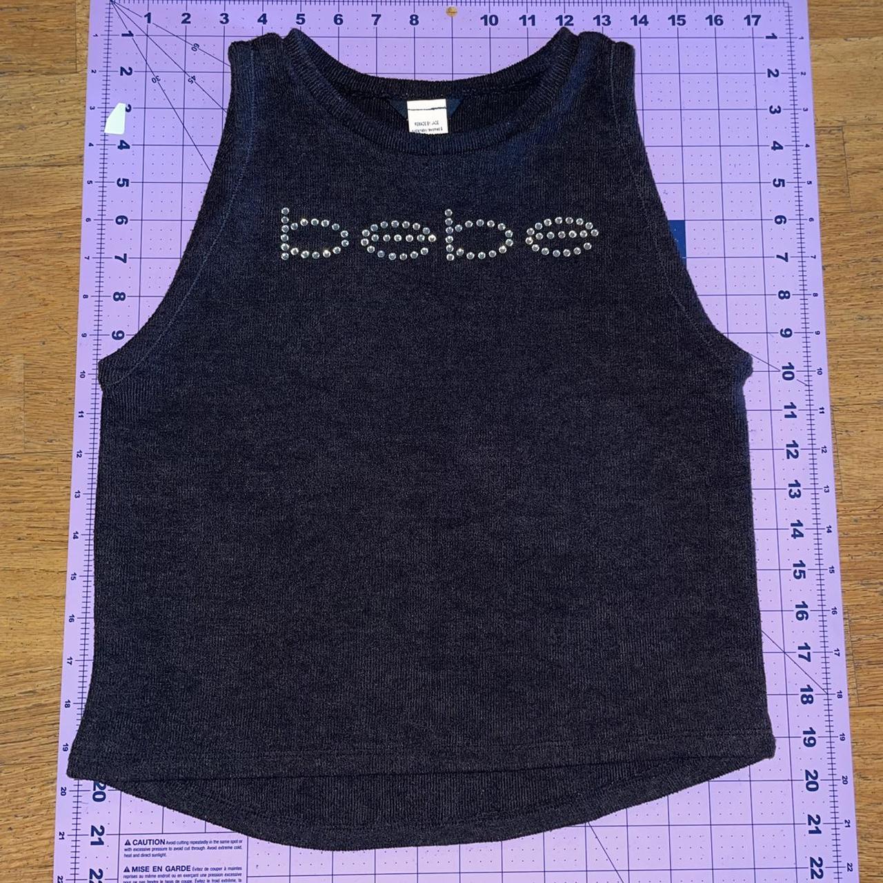 🖤RIBBED BEBE RHINESTONE TANK🖤 This black reworked... - Depop