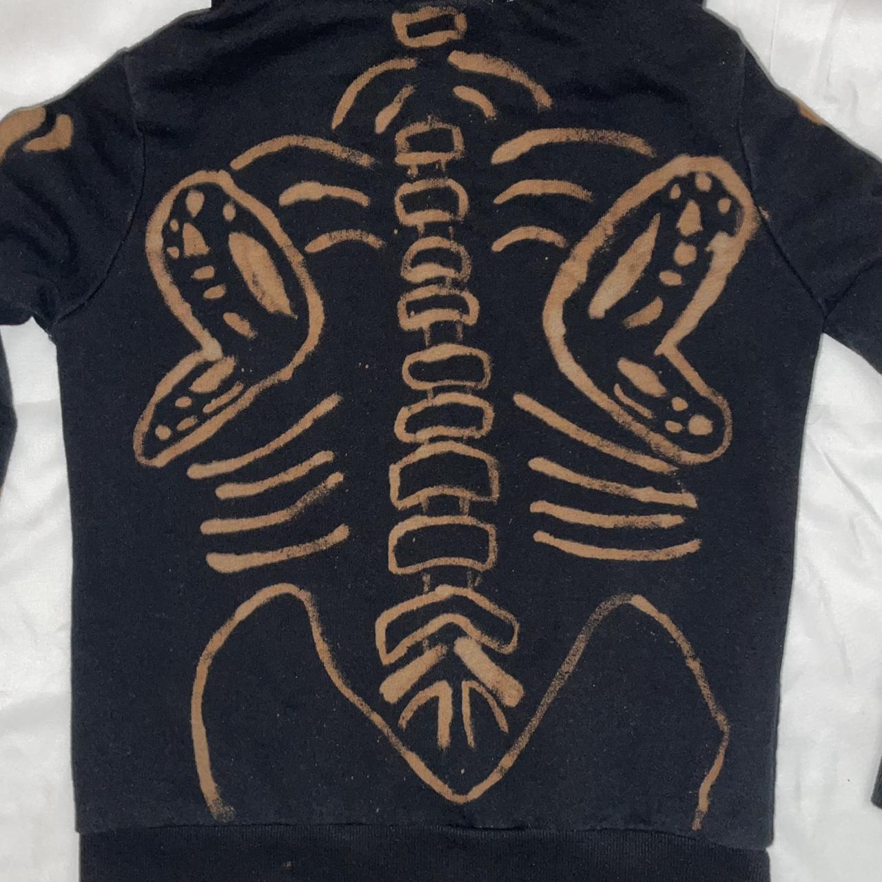 🖤BLACK BLEACH SKELETON ZIP UP HOODIE🖤 This trendy... - Depop