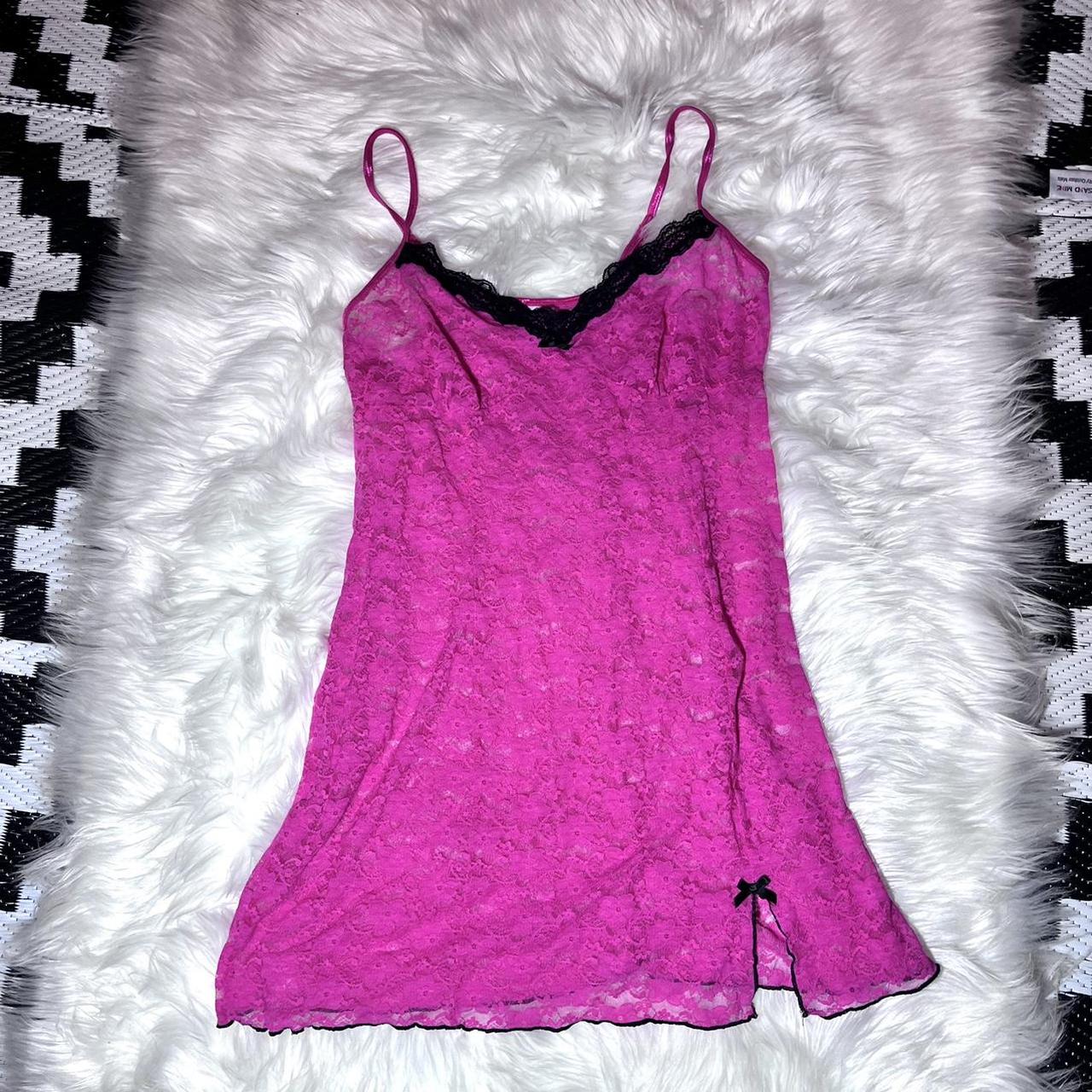 💕George Soft Goth Petite Large Pink & Black Lace... - Depop