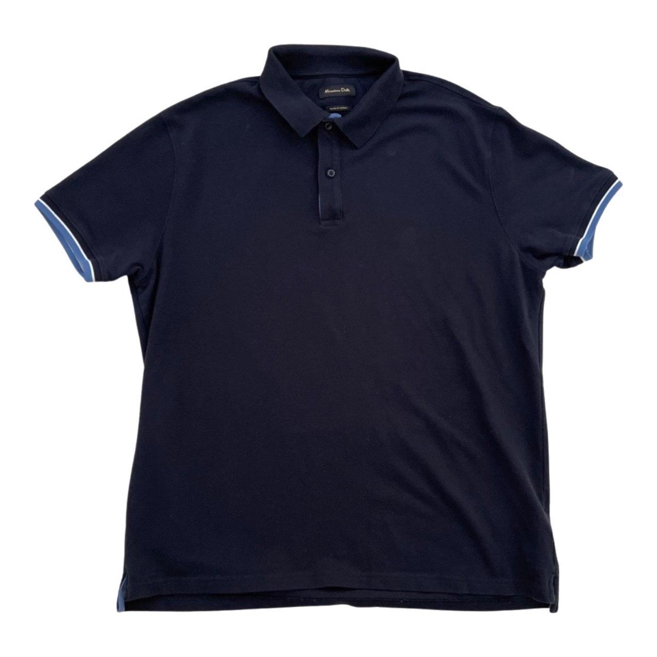 Massimo Dutti Navy Mens Polo Shirt Sise XXL / CLOFA... - Depop