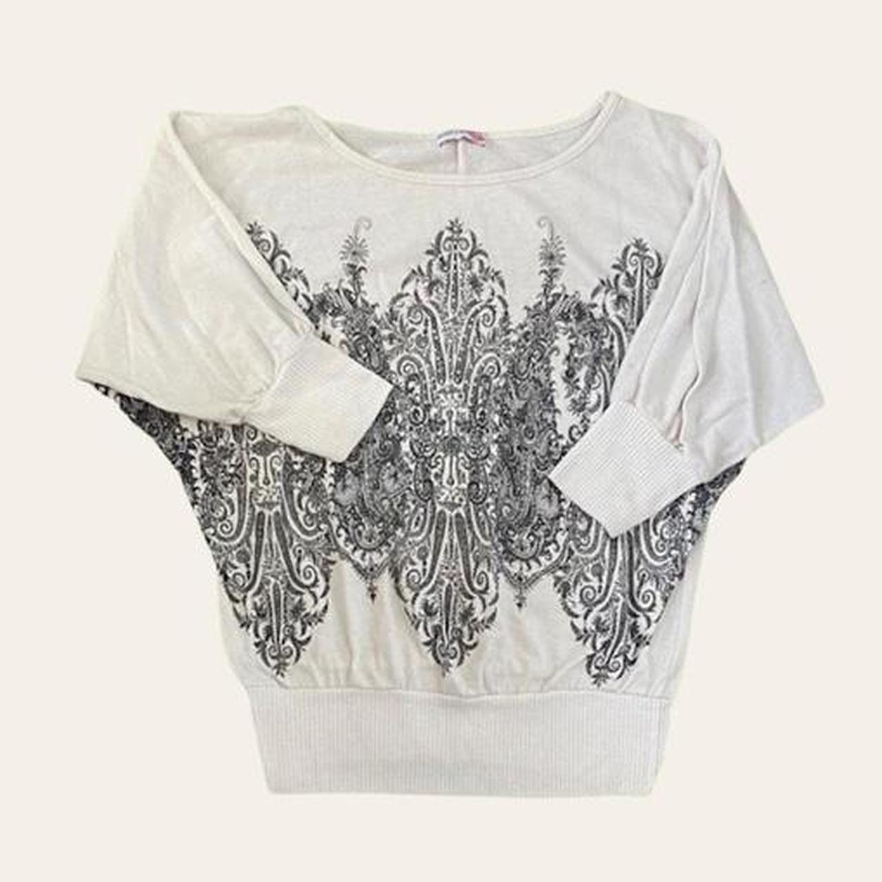 Body Central Women's Black and White Sweatshirt | Depop