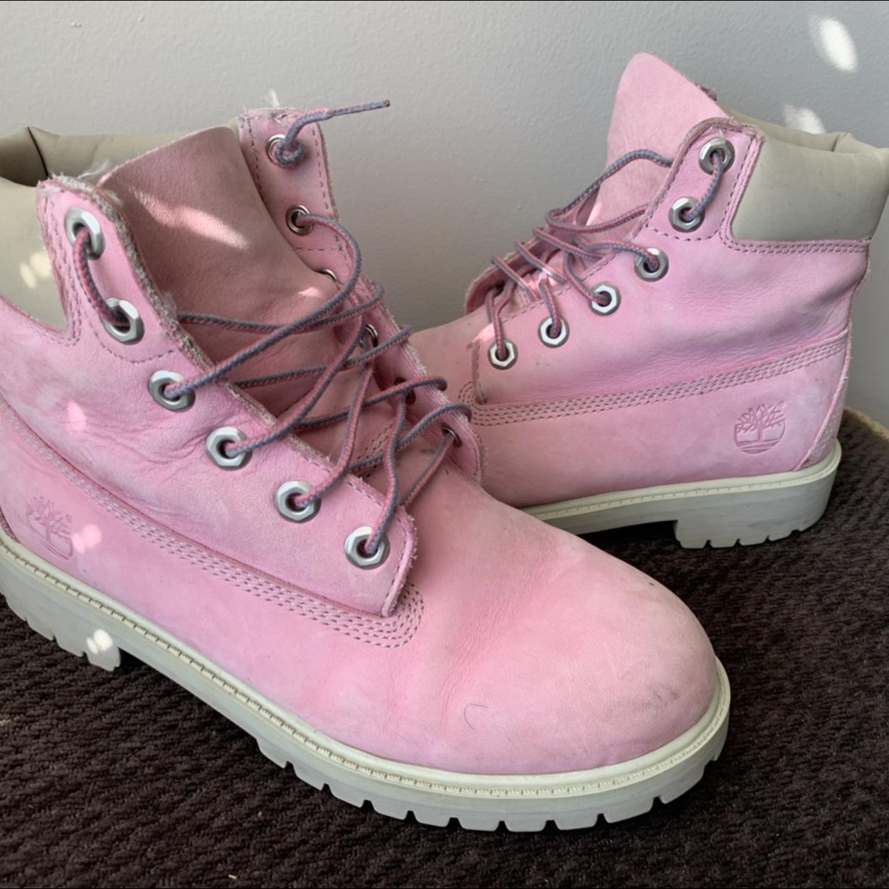 Powder Pink timberlands || mid condition - Depop