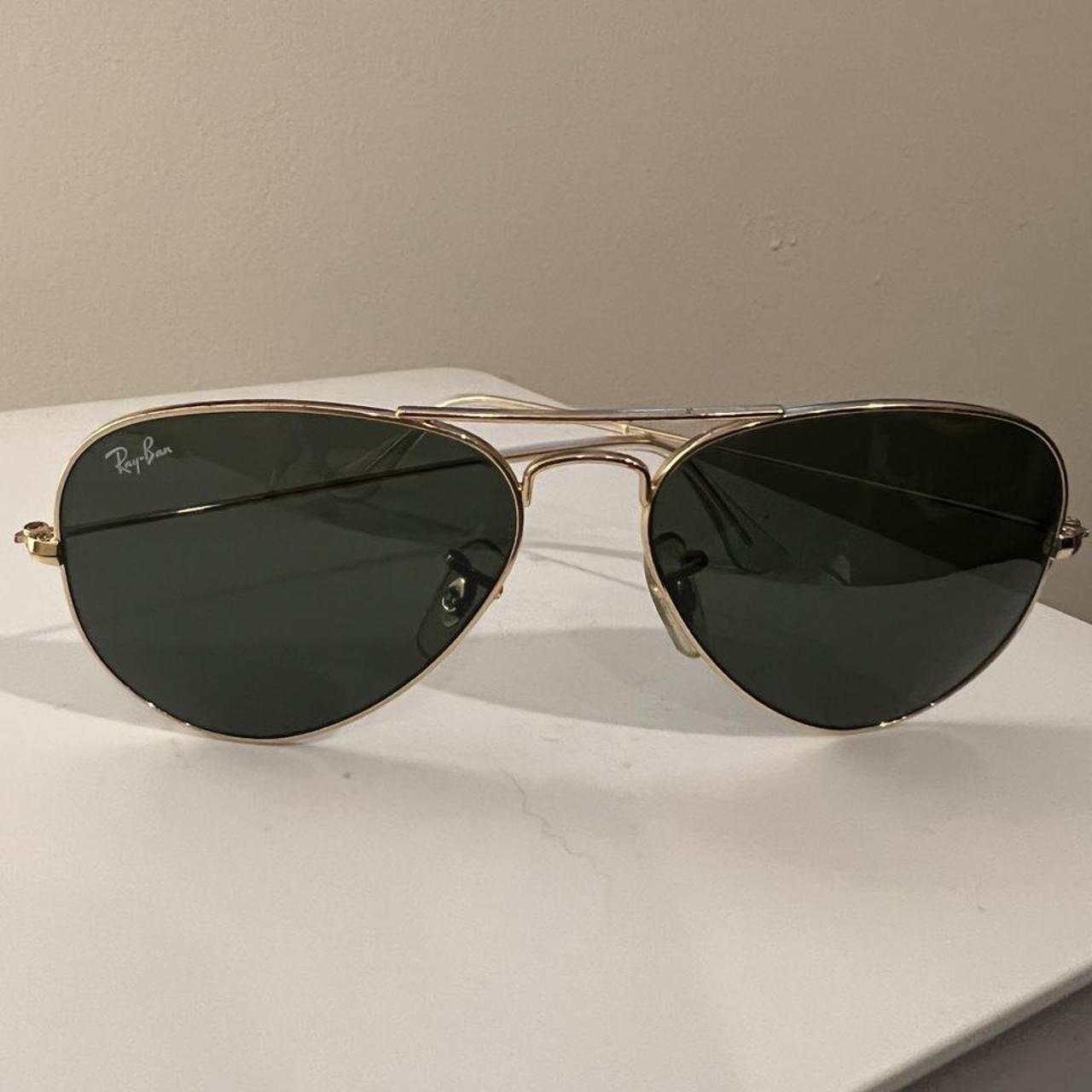 Ray-ban Gold Aviator sunglasses. Comes with carrying... - Depop