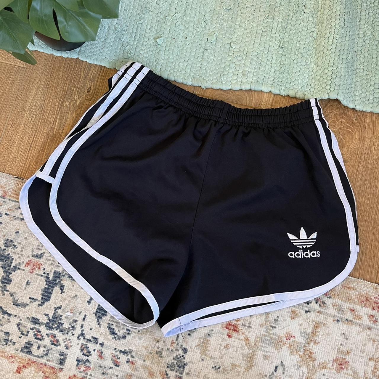 Black Adidas Shorts - have no size on them but would... - Depop