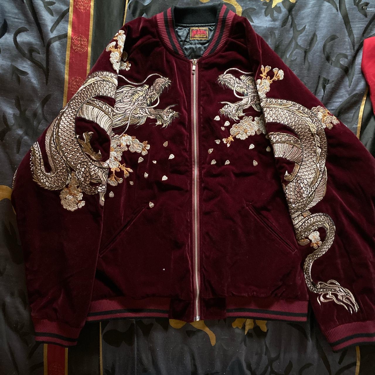 🀄️Asian Embroidered Jacket🀄️ Varsity Jacket... - Depop