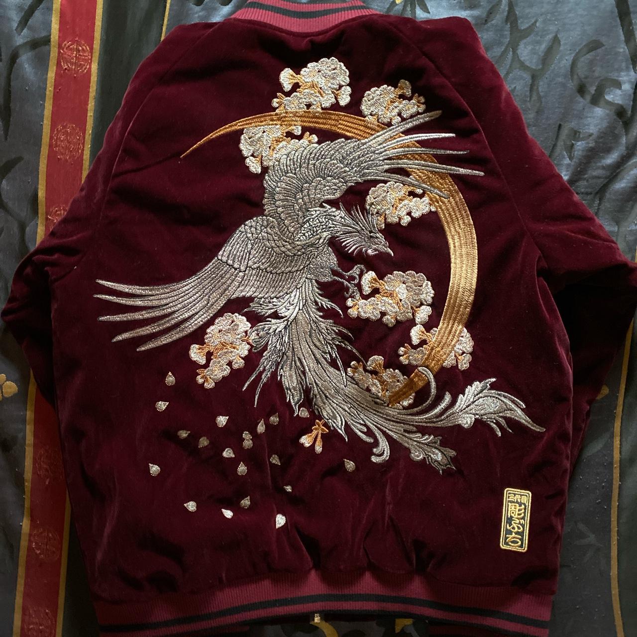 🀄️Asian Embroidered Jacket🀄️ Varsity Jacket... - Depop