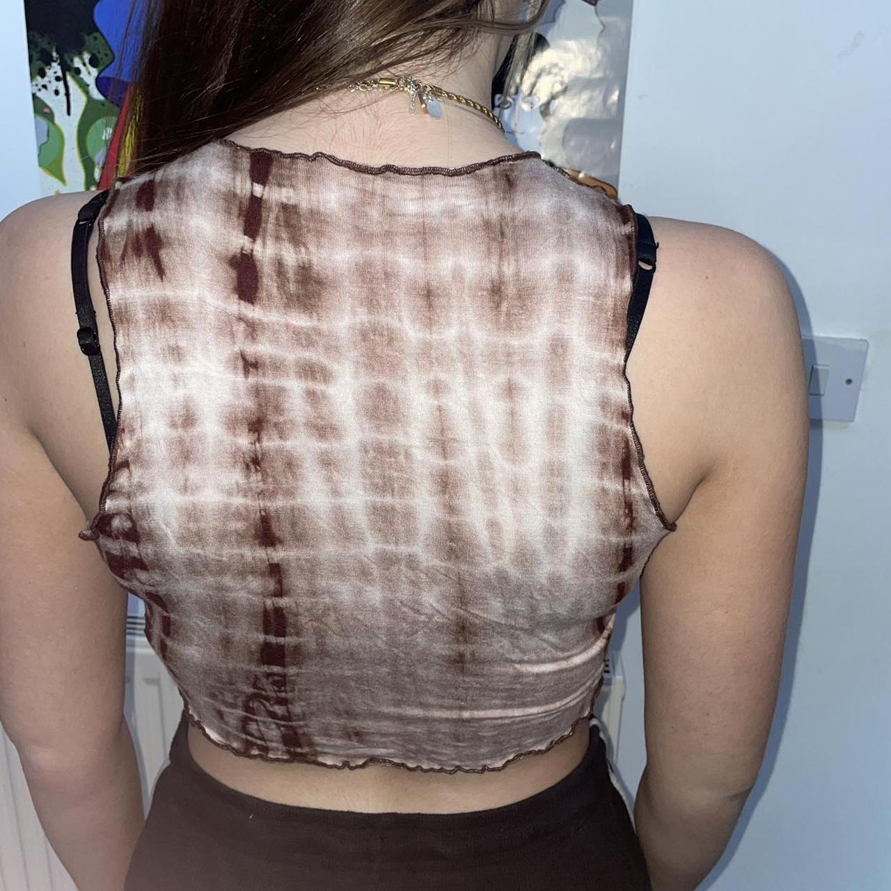 brown marble crop top size small #croptop #brown... - Depop