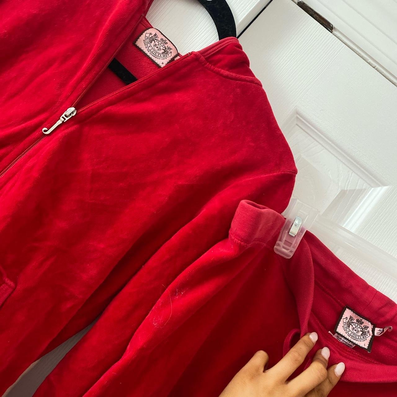 🦋RED JUICY TRACKSUIT authentic vintage red velour... - Depop
