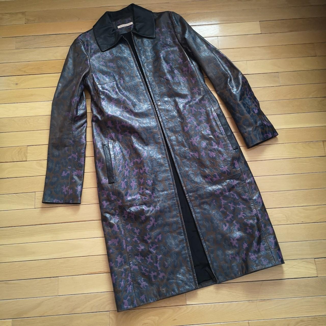 Christopher Kane Long Leather Jacket. Leopard... - Depop