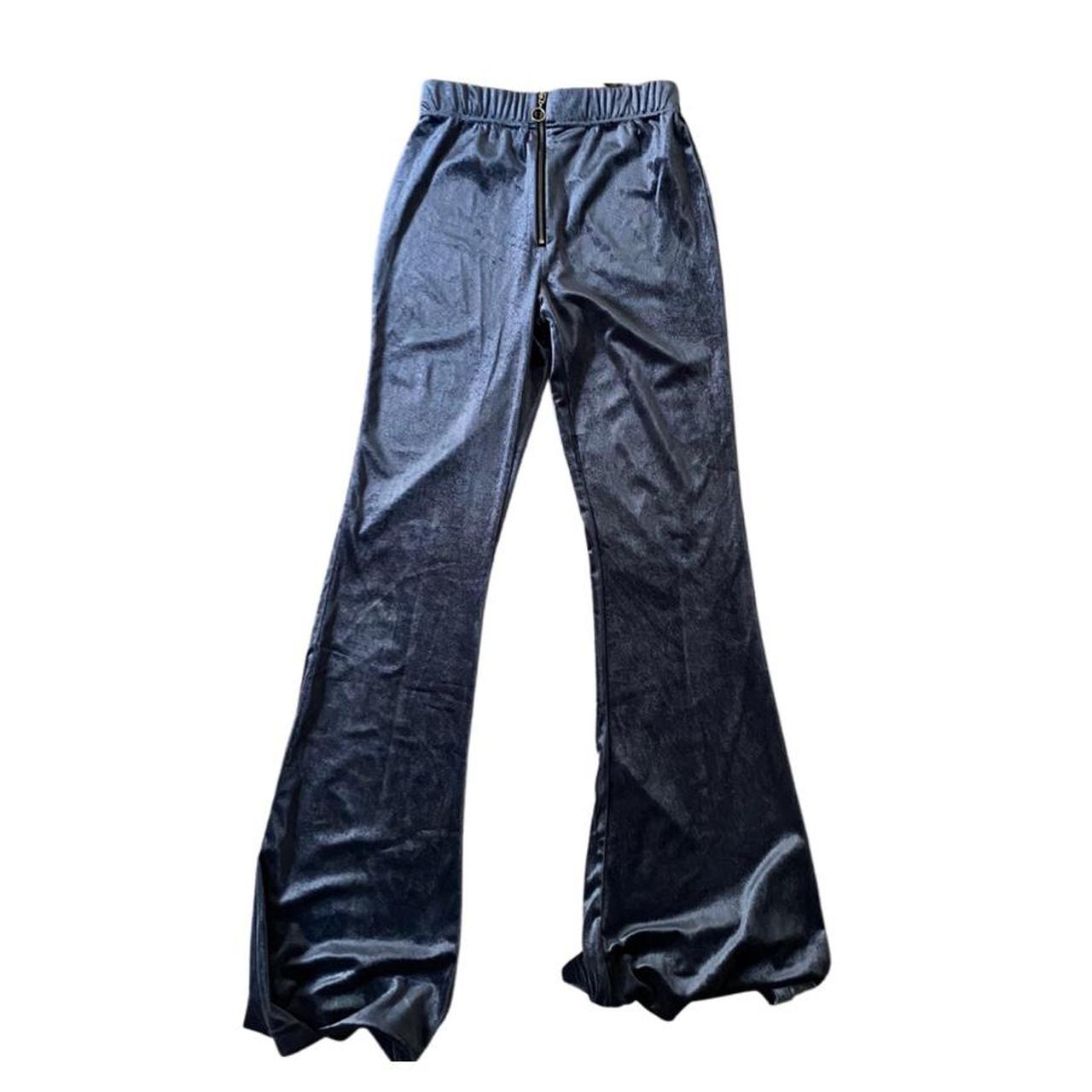 BNWT y2k blue velvet flowy flare pants 💎 SUPER soft... - Depop