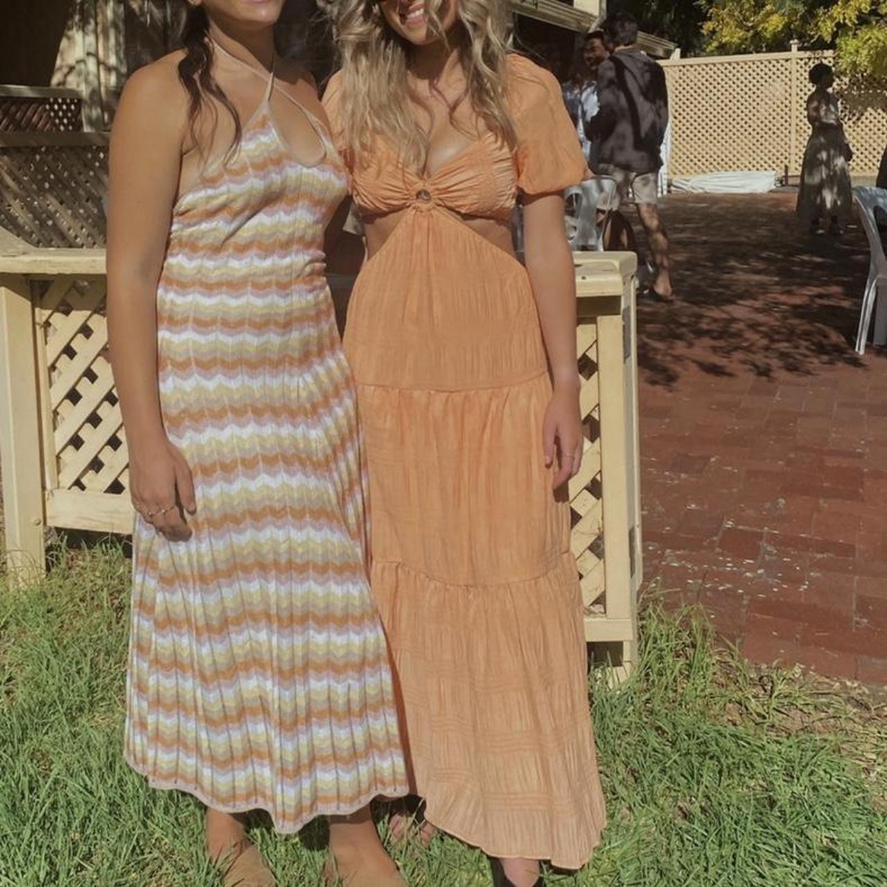 Runway scout Deacon orange cut out dress size 6 - Depop