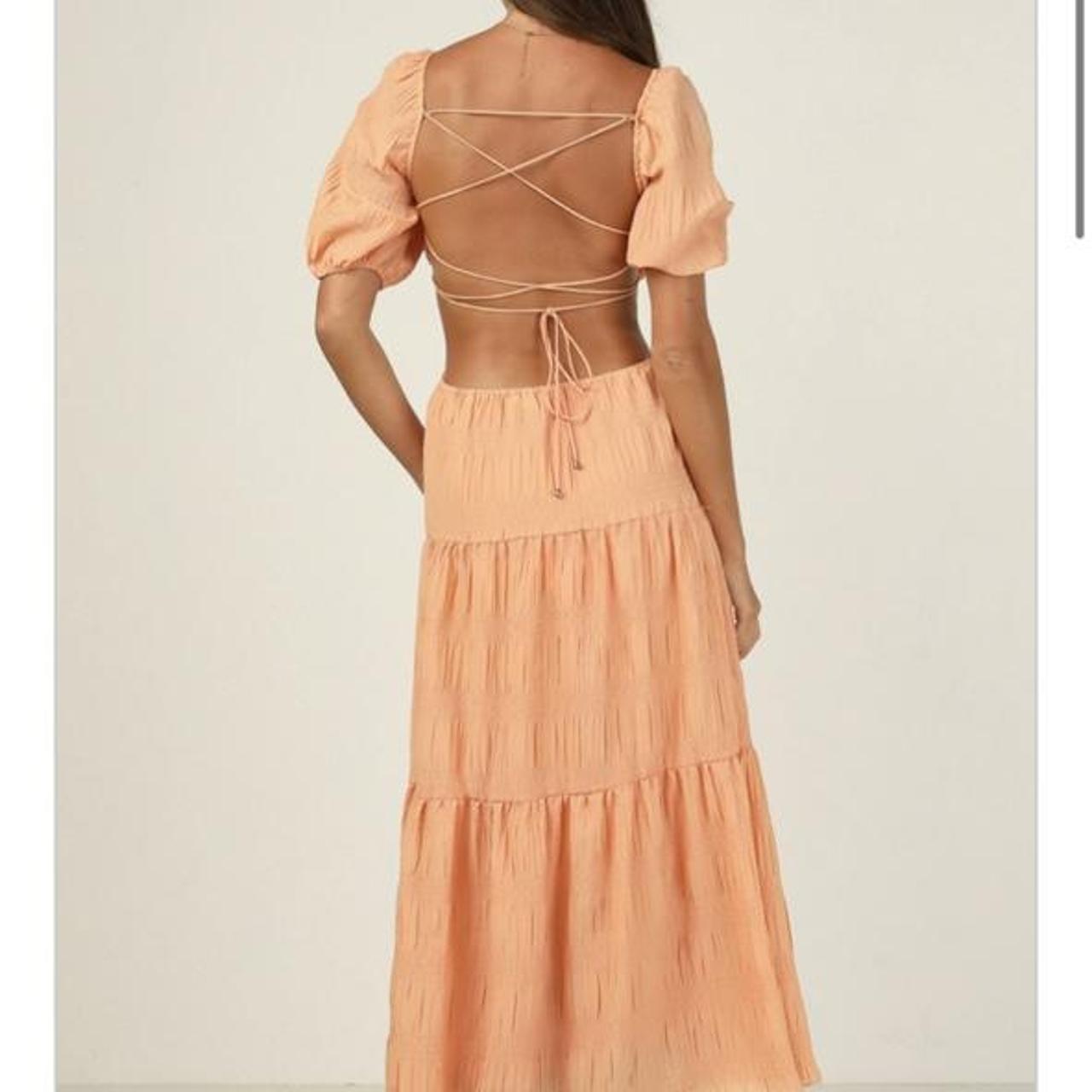 Runway scout Deacon orange cut out dress size 6 - Depop