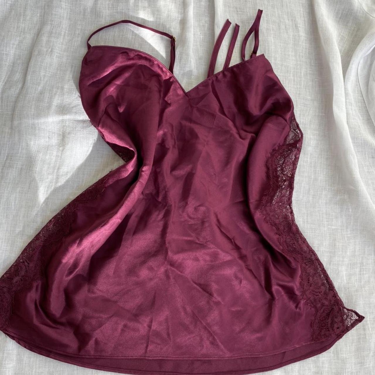 Gorgeous deep red wine 🍷 color top with lace open... | Depop